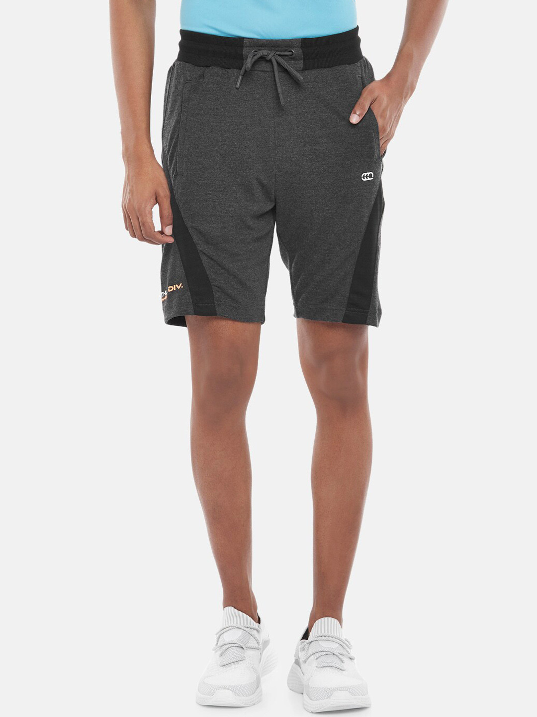 Buy Ajile By Pantaloons Men Charcoal Grey Slim Fit Sports Shorts ...