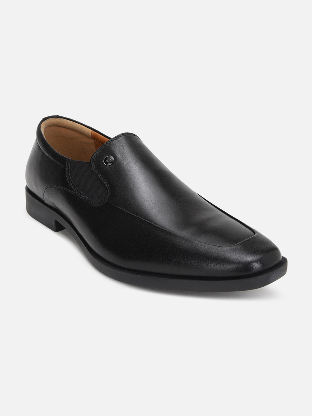 Buy Louis Philippe Men Black Solid Formal Slip On Shoes - Formal Shoes ...