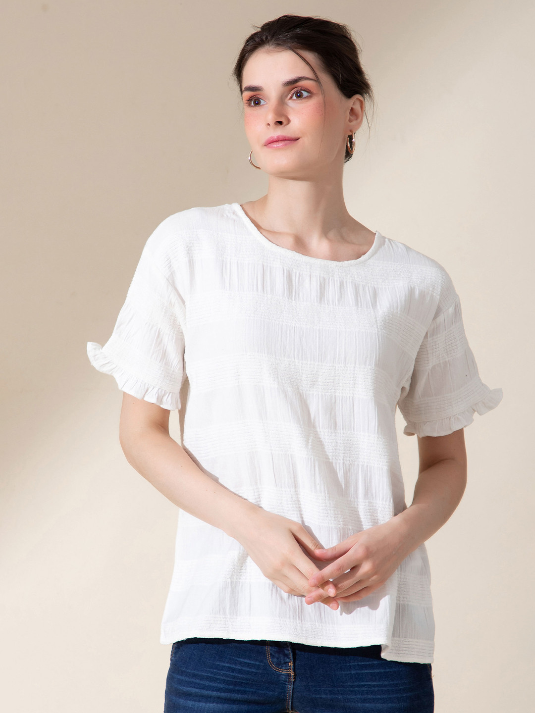 Buy B.Copenhagen White Boxy Top - Tops for Women 19169786 | Myntra