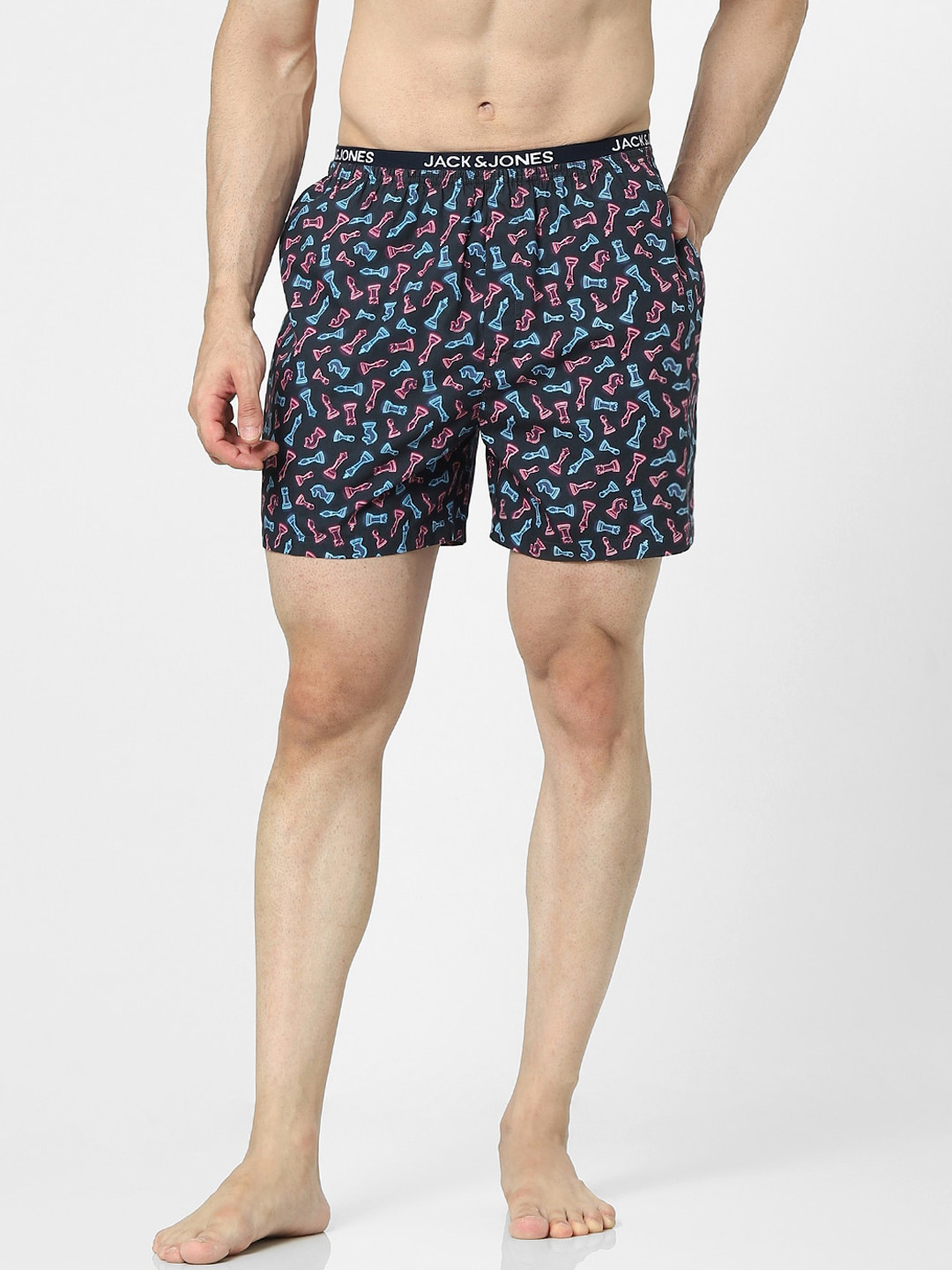 Buy Jack & Jones Men Navy Blue Printed Boxers - Boxers for Men 19170714 ...