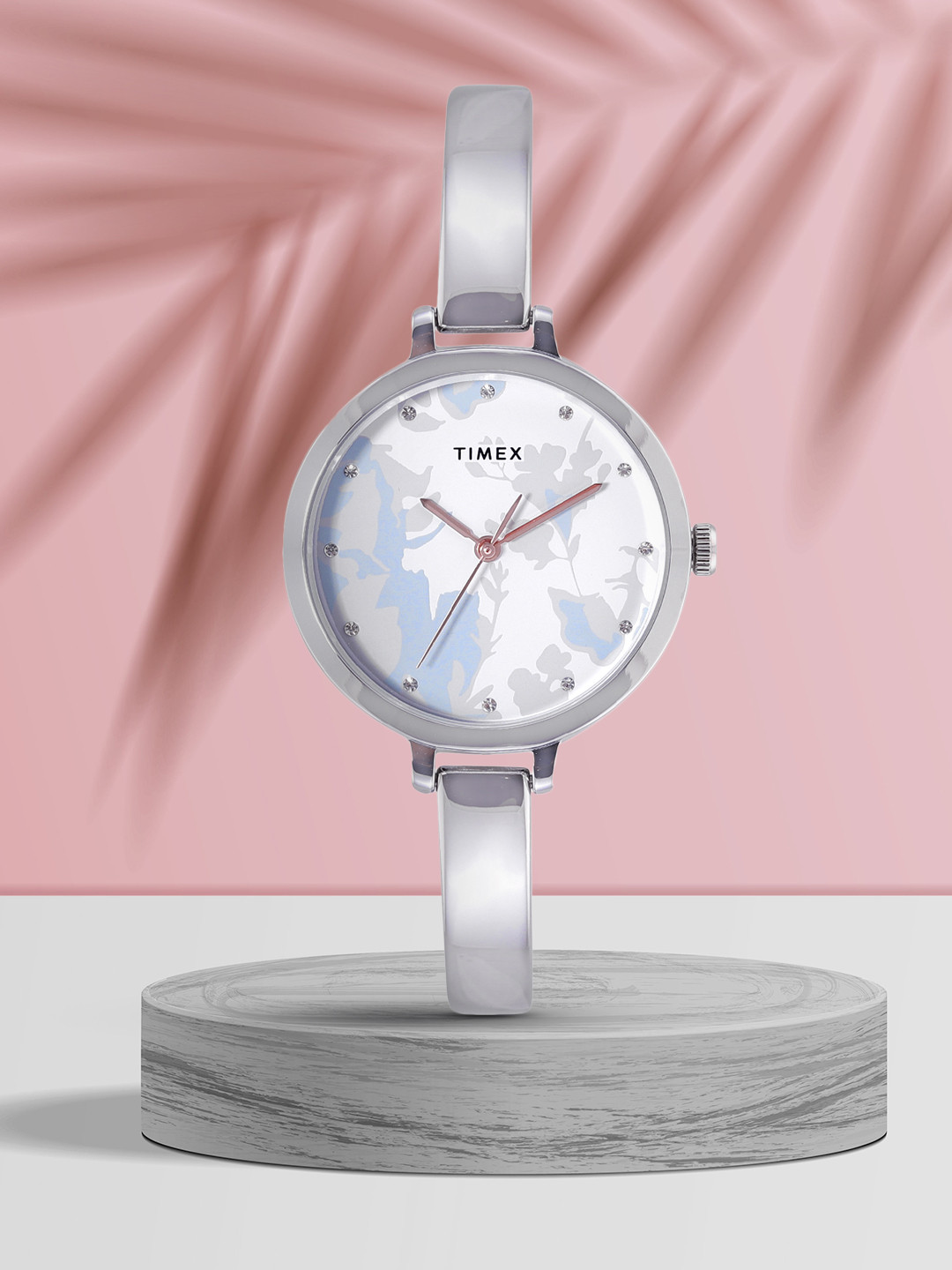 Buy Timex Women White & Grey Floral Print Analogue Watch TWEL128SMU01 ...