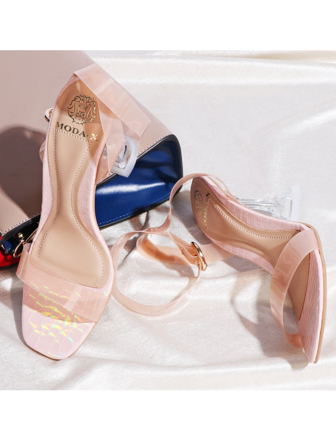 Buy MODA X Pink Transparent Block Sandals - Heels for Women 19173198 ...