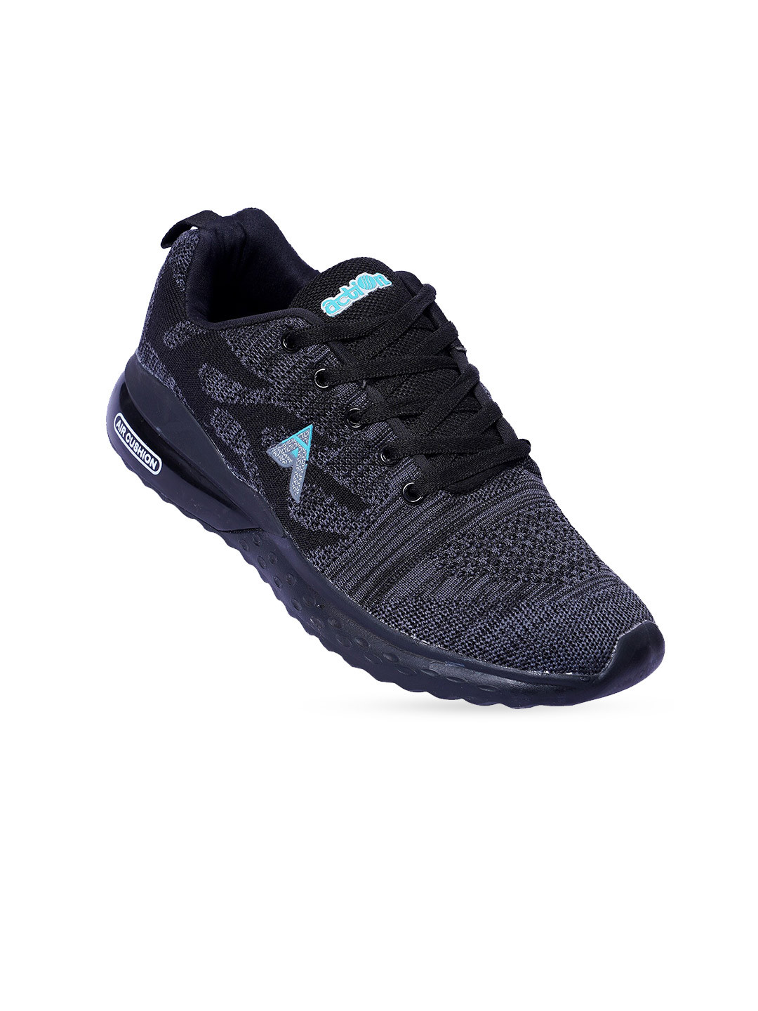 Buy Action Men Black And Dark Grey Mesh Running Shoes - Sports Shoes ...