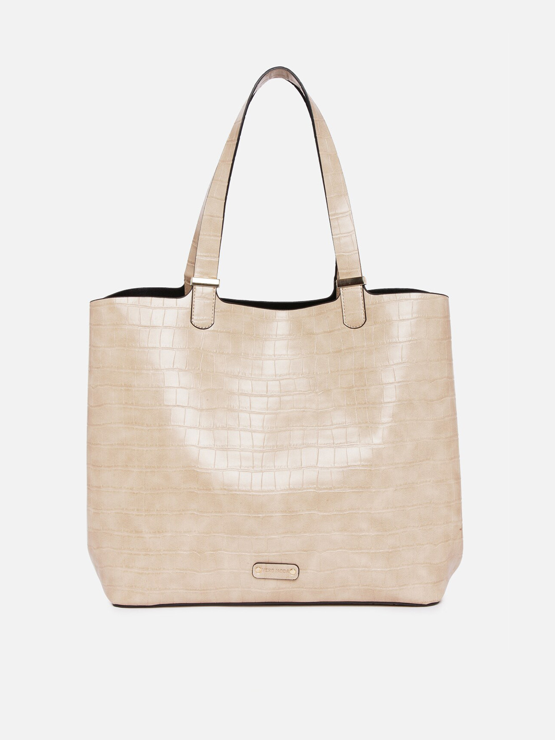 Buy Vero Moda Beige Textured Structured Shoulder Bag - Handbags for ...