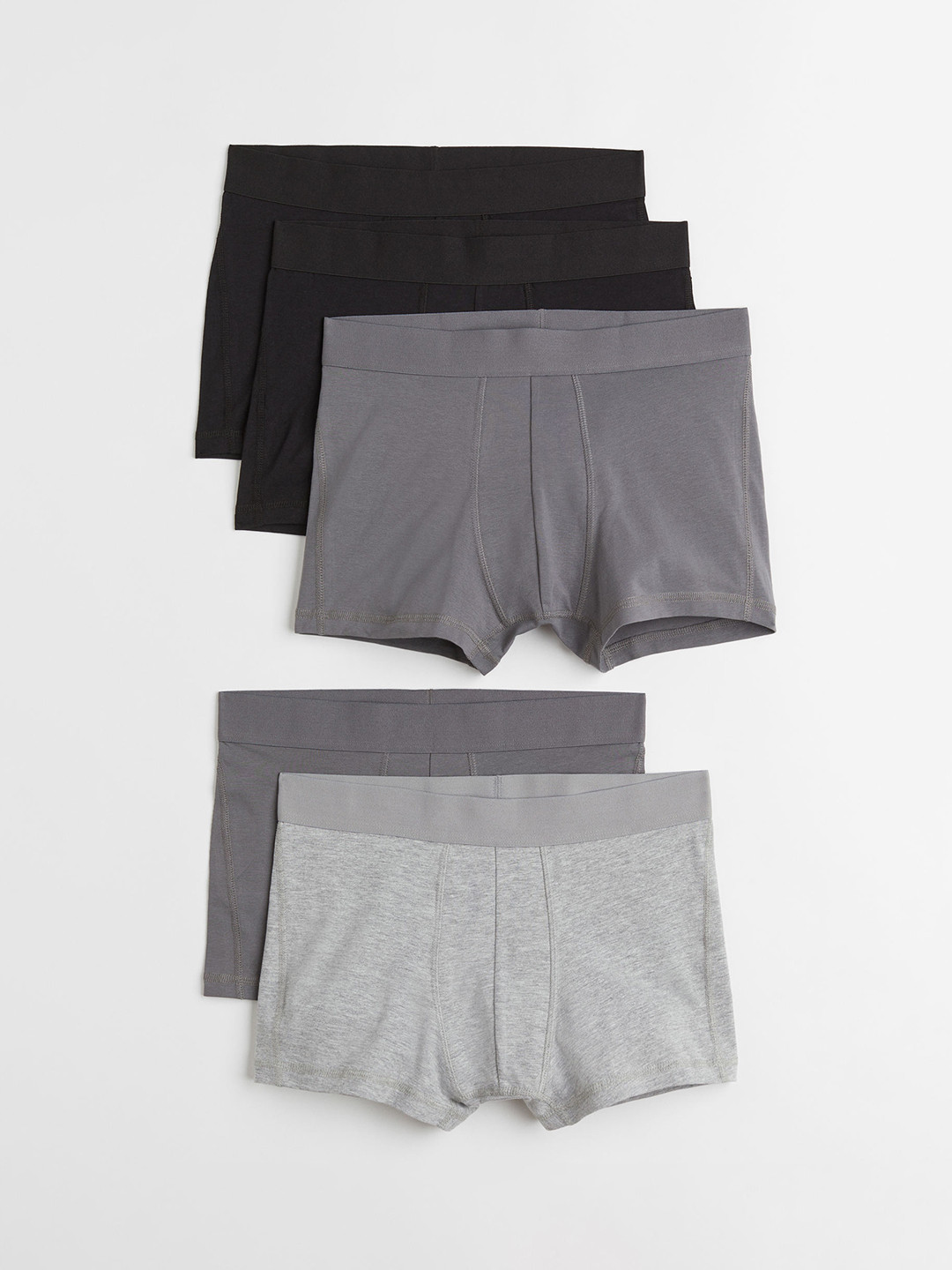 Buy H&M Men Black & Grey 5 Pack Short Trunks - Trunk for Men 19176676 ...