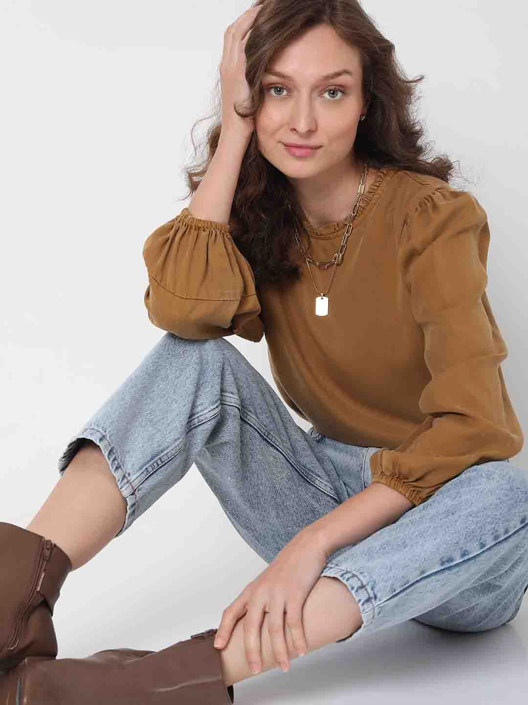 Buy Vero Moda Brown Solid Top - Tops for Women 19177200 | Myntra