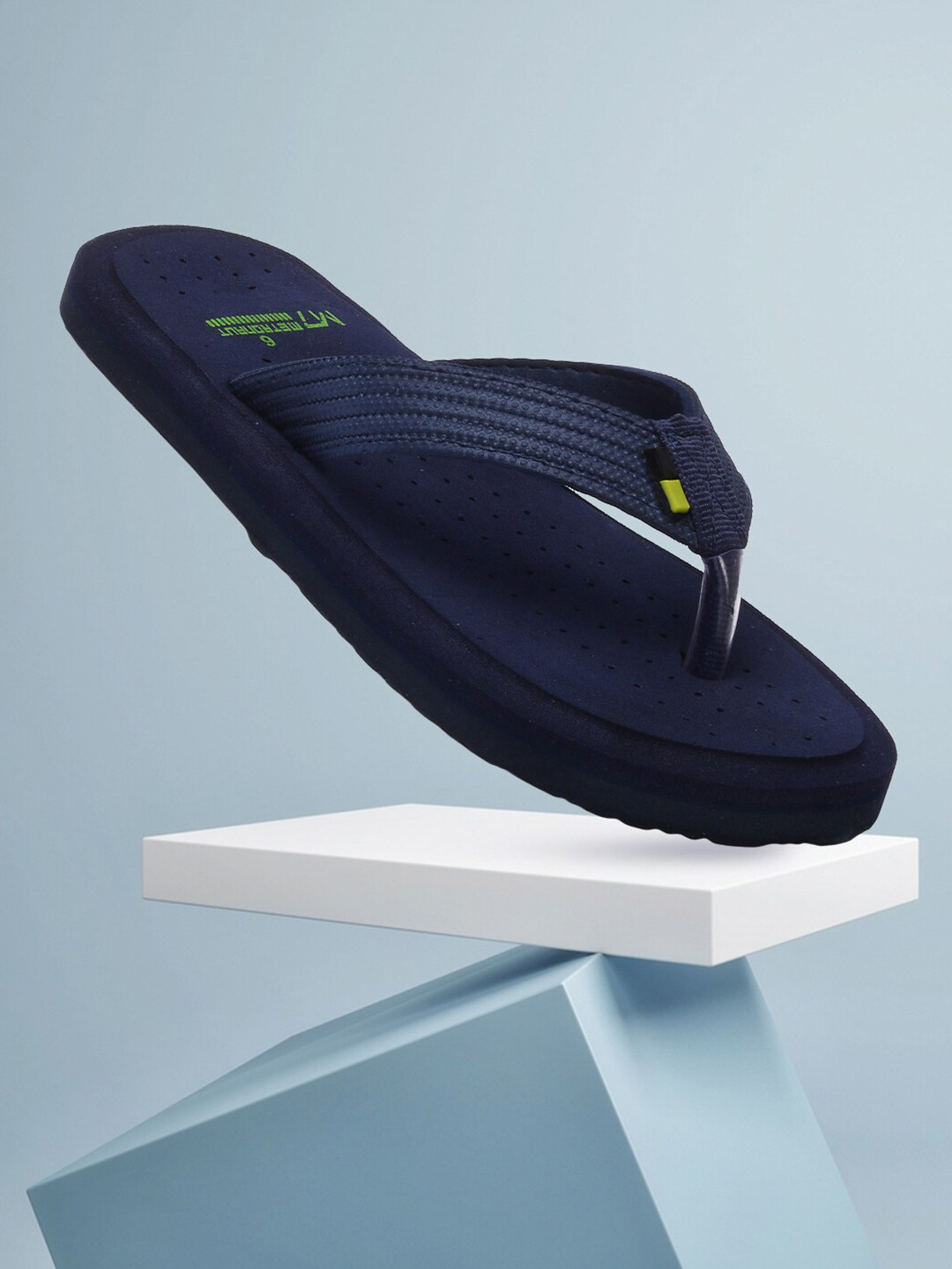 Buy M7 By Metronaut Women Navy Blue Rubber Thong Flip Flops - Flip ...