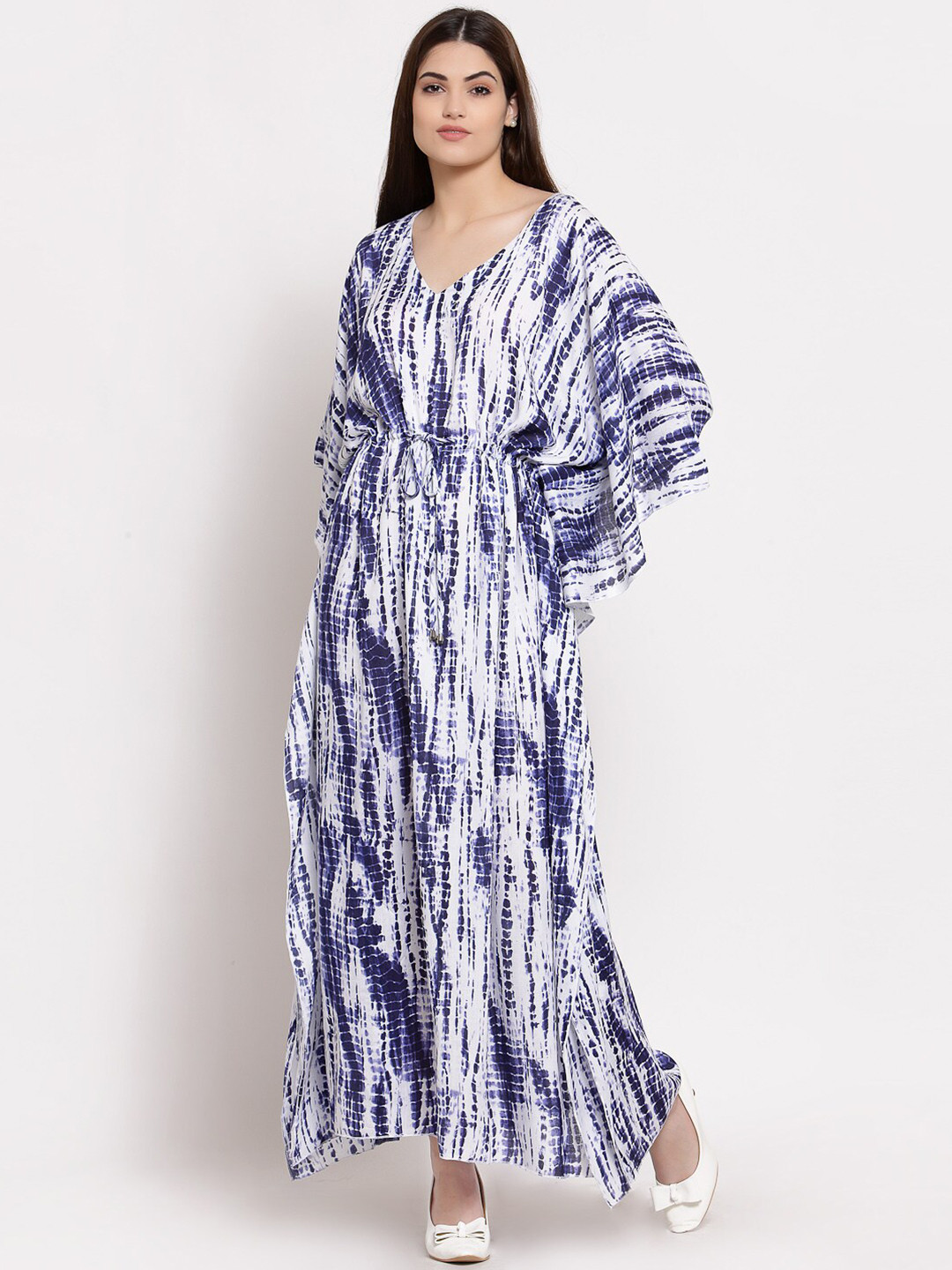 Buy PATRORNA Women Navy Blue Printed Maxi Nightdress - Nightdress for ...