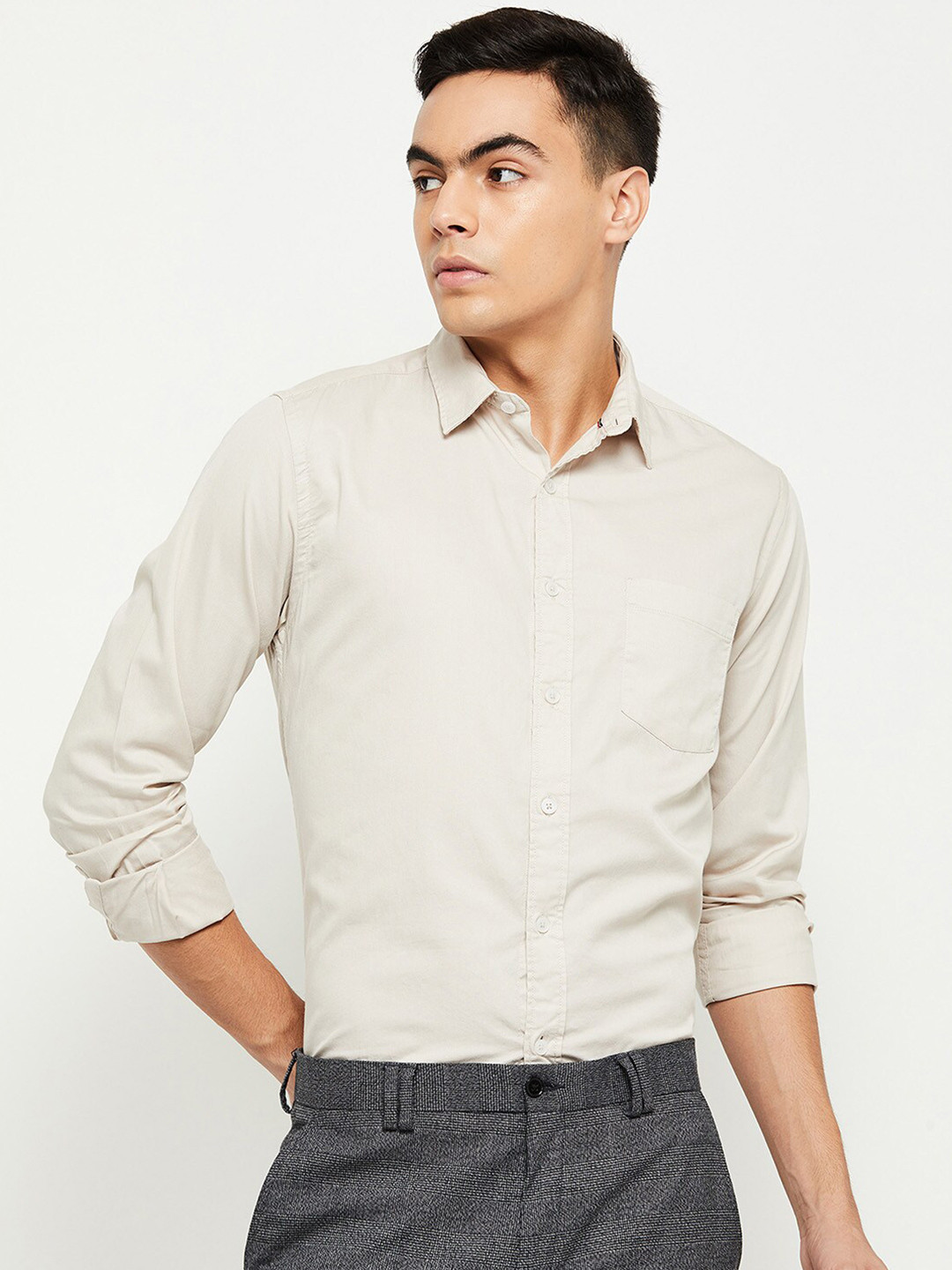 Buy Max Men Beige Casual Shirt - Shirts for Men 19179030 | Myntra
