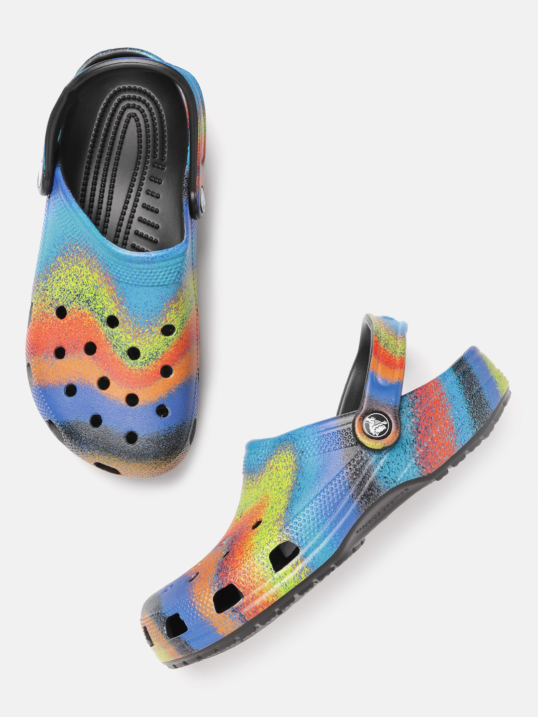 Buy Crocs Unisex Multicoloured Classic Spray Dye Croslite Clogs ...