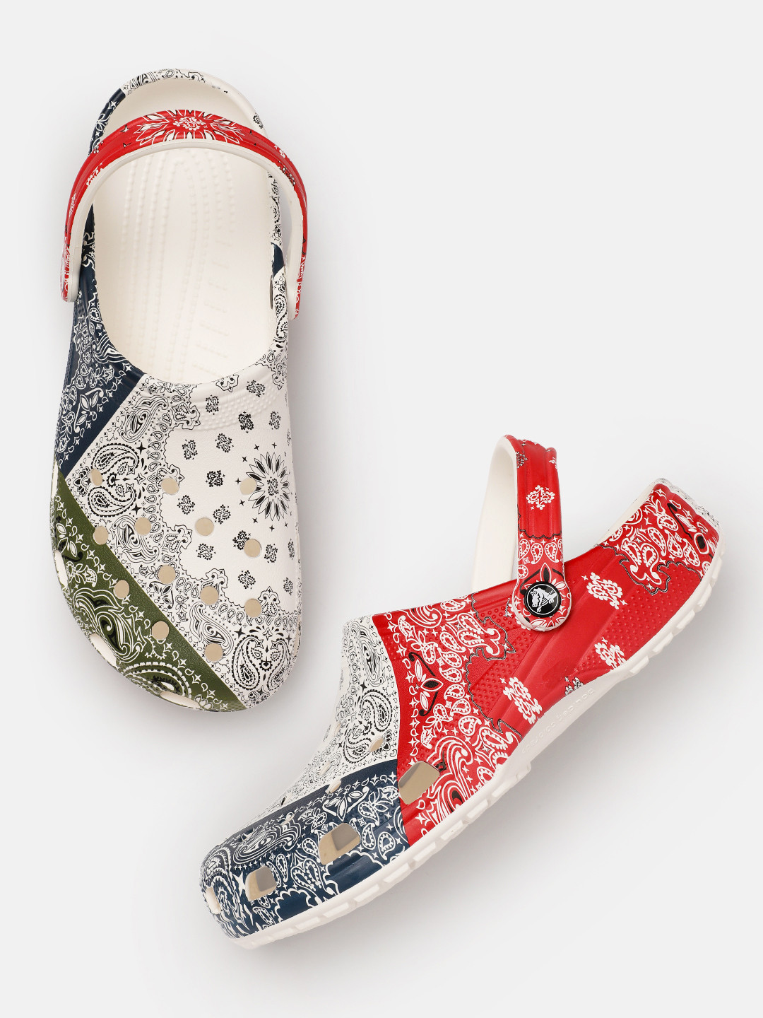 Buy Crocs Unisex Multicoloured Printed Classic Bandana Croslite Clogs ...