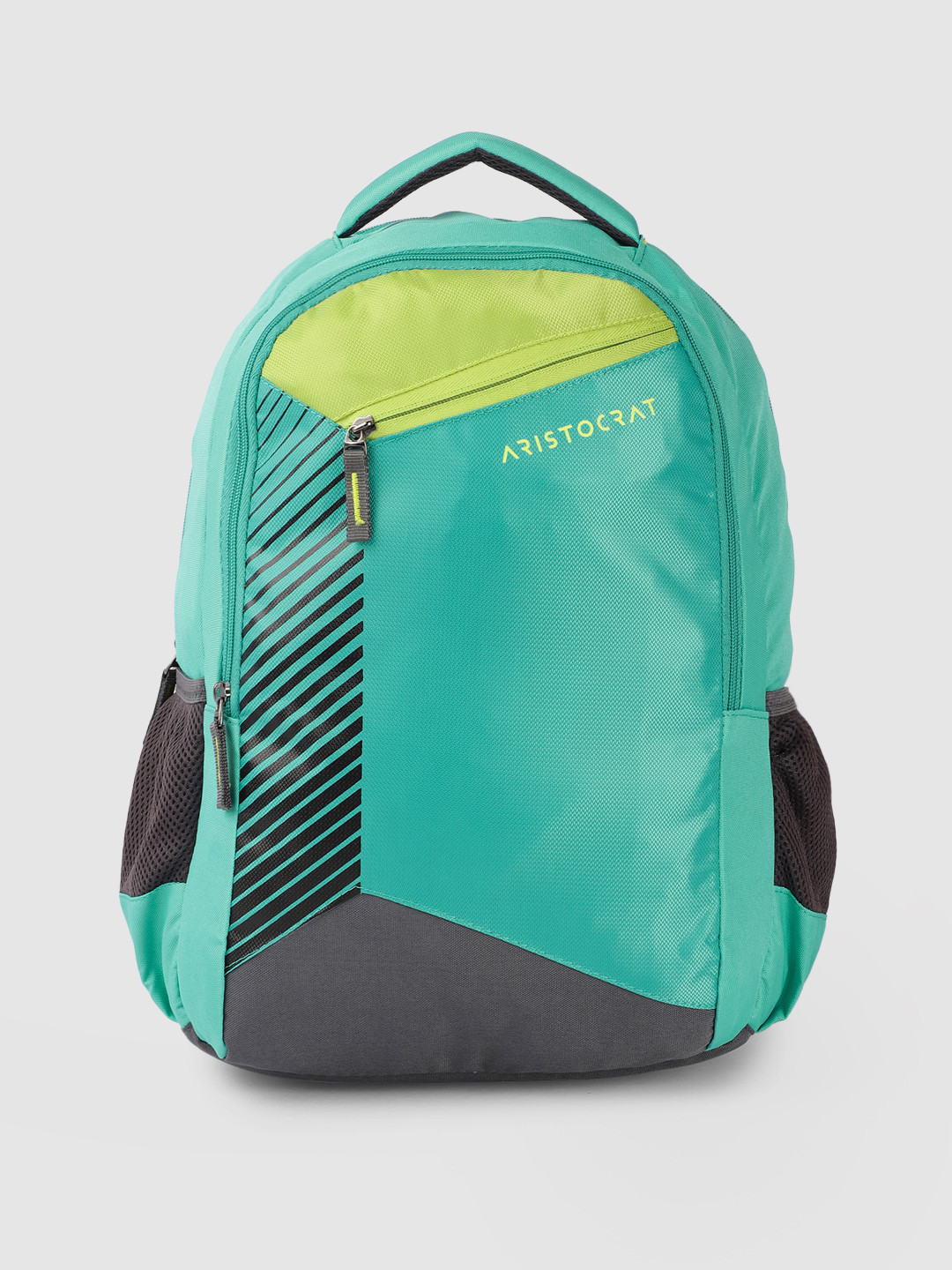 Buy Aristocrat Unisex Turquoise Blue & Charcoal Grey Colourblocked ...