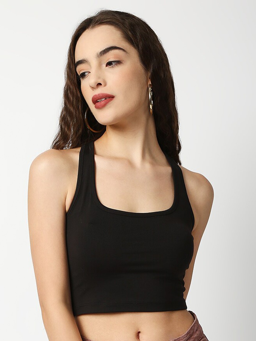 Buy Disrupt Black Halter Neck Crop Top Tops For Women 19187402 Myntra