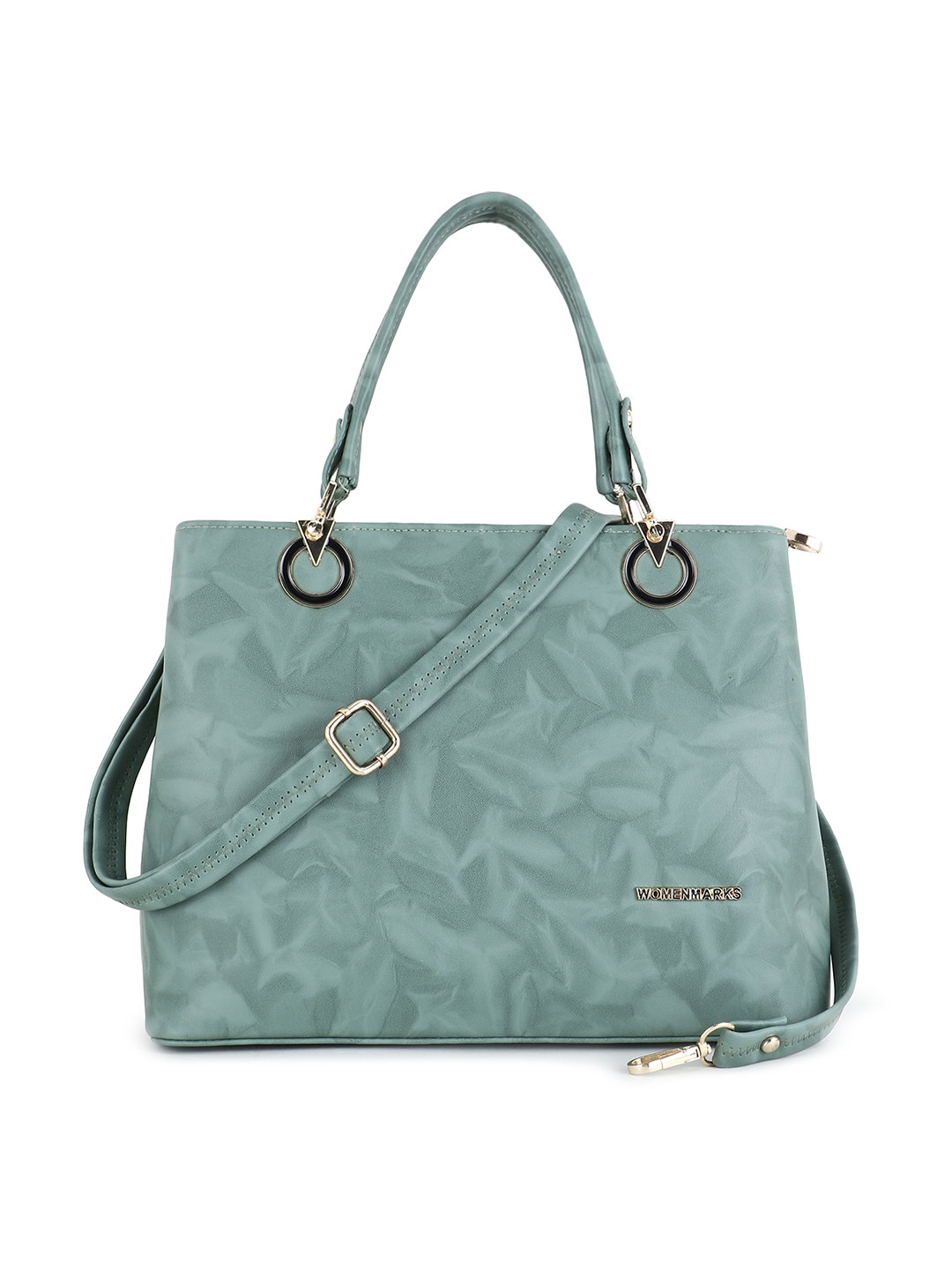 Buy WOMEN MARKS Green Textured PU Structured Handheld Bag - Handbags ...