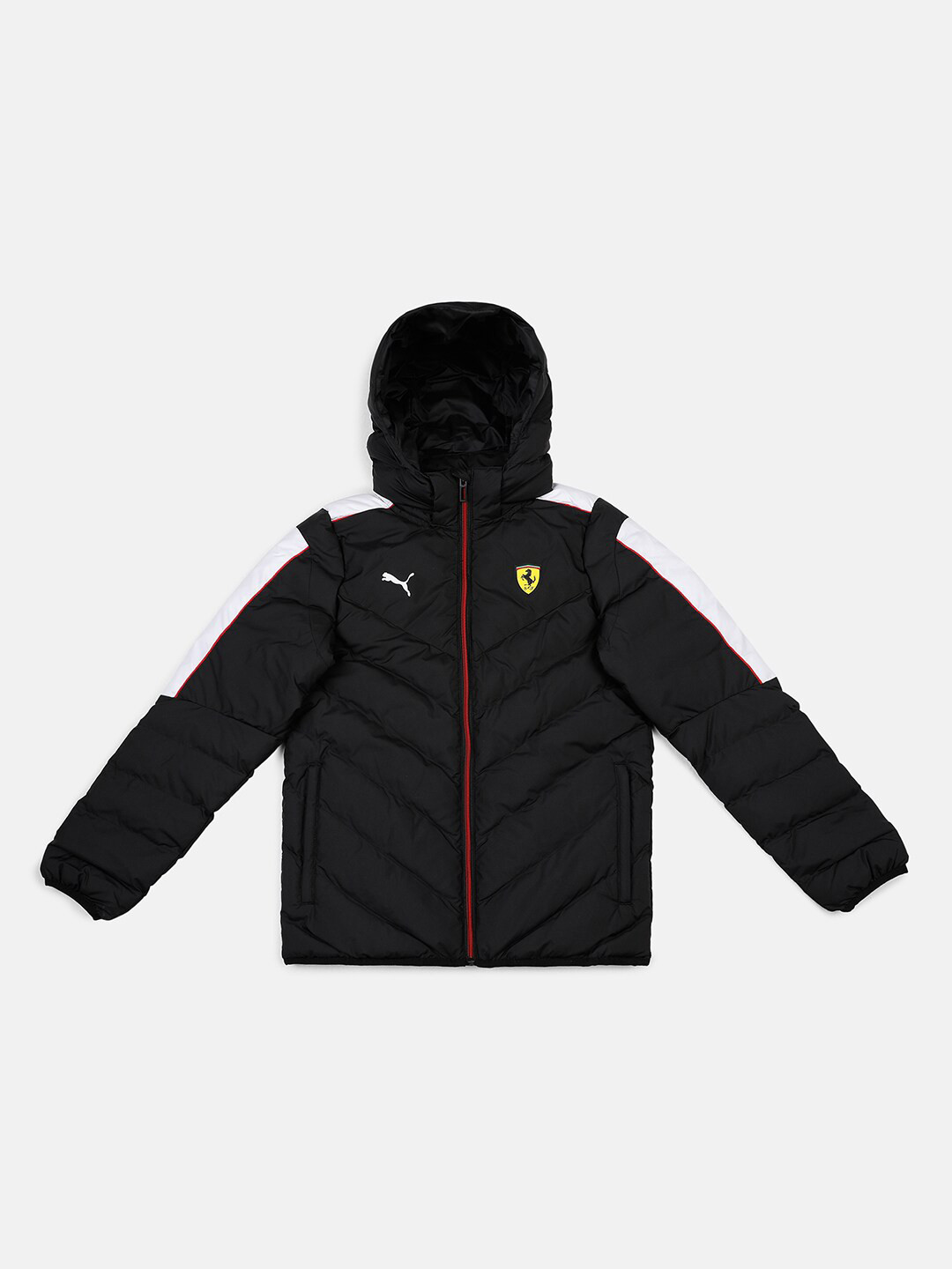 Buy Puma Unisex Kids Black Ferrari Race Kids MT7 Regular Fit Jacket ...