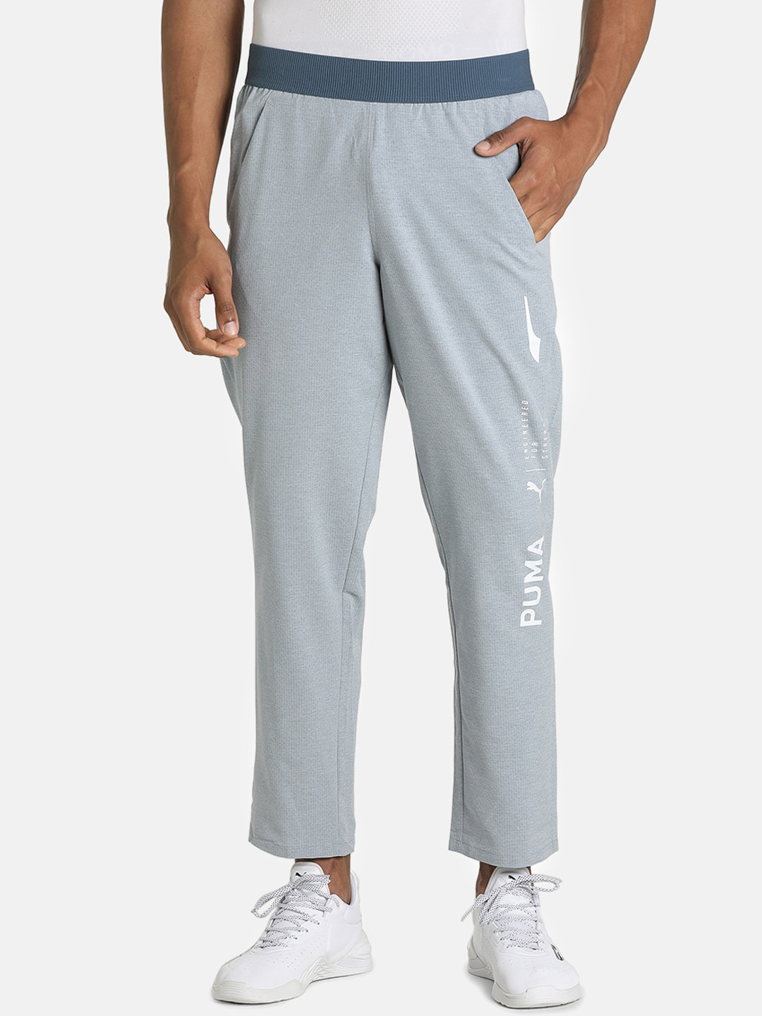 Buy Puma Men Grey Solid Slim Fit Train Ultraweave Jogger Pants - Track ...