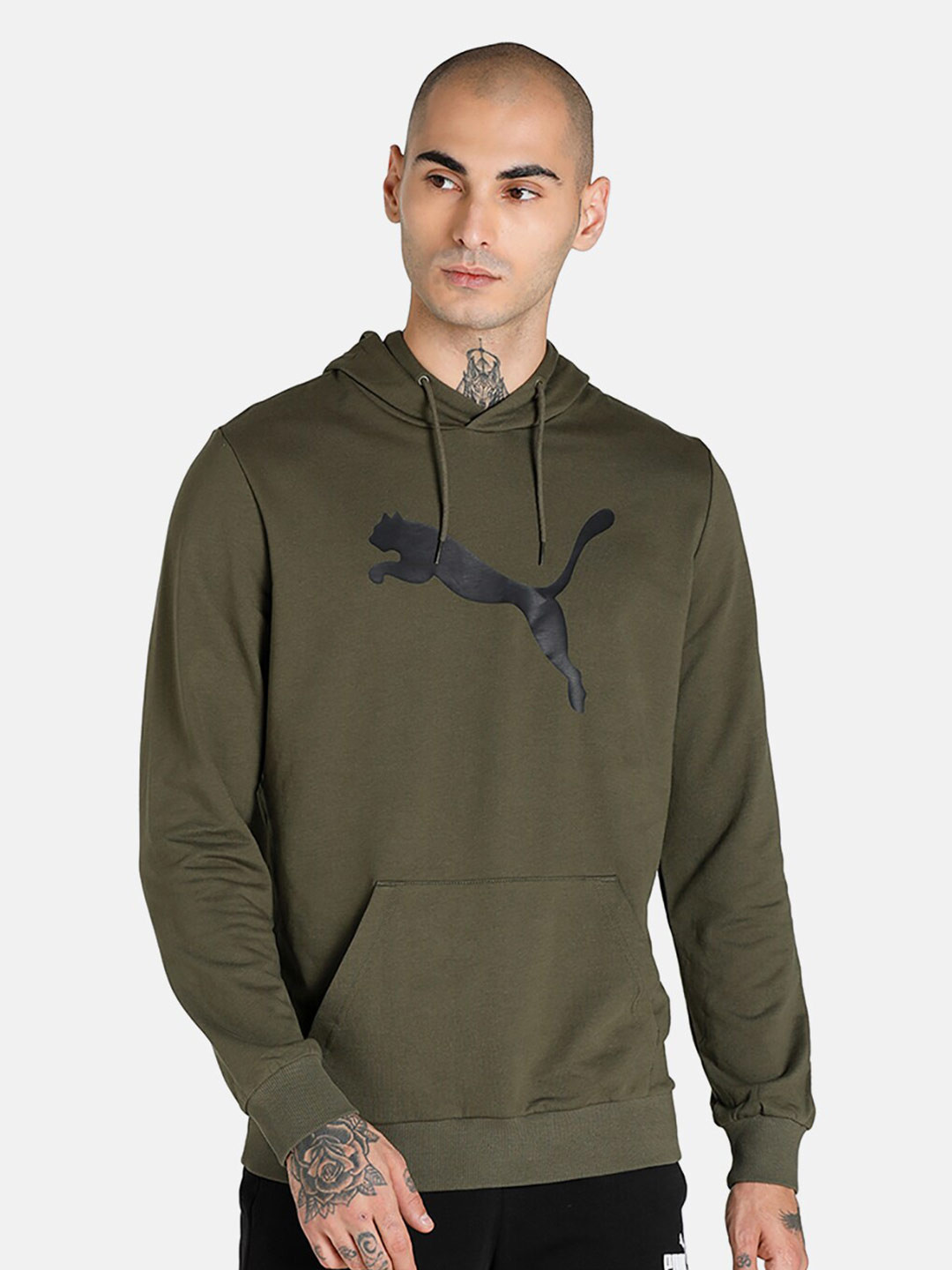 Buy Puma Men Green Regular Fit Graphic Printed Hooded Sweatshirt ...