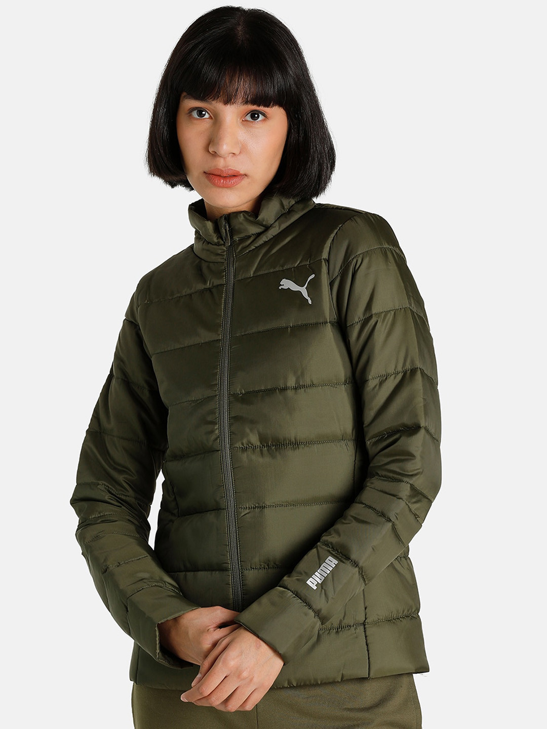 Buy Puma Women Green WarmCELL Lightweight Slim Fit Padded Jacket ...