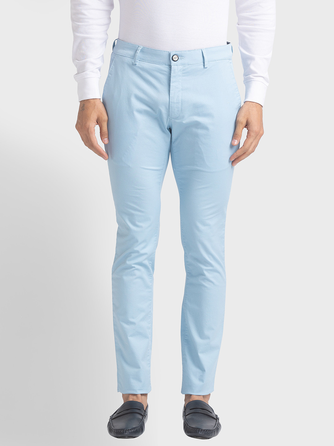 Buy ColorPlus Men Blue Trousers - Trousers for Men 19195246 | Myntra