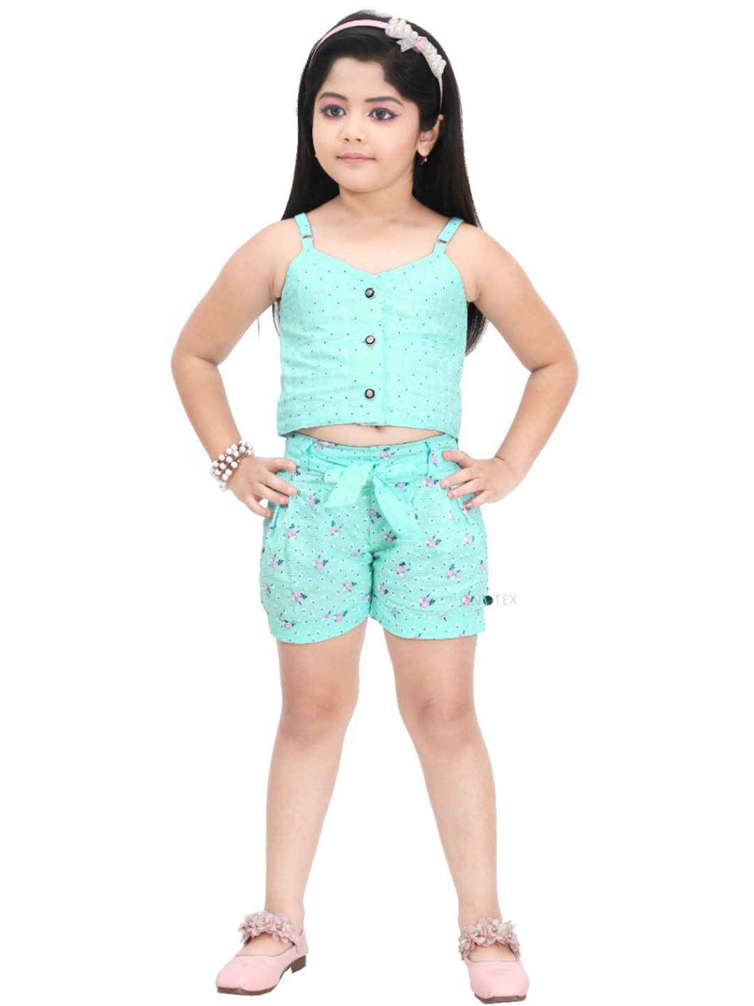 Buy LINOTEX Blue Floral A Line Dress - Dresses for Girls 19197340 | Myntra