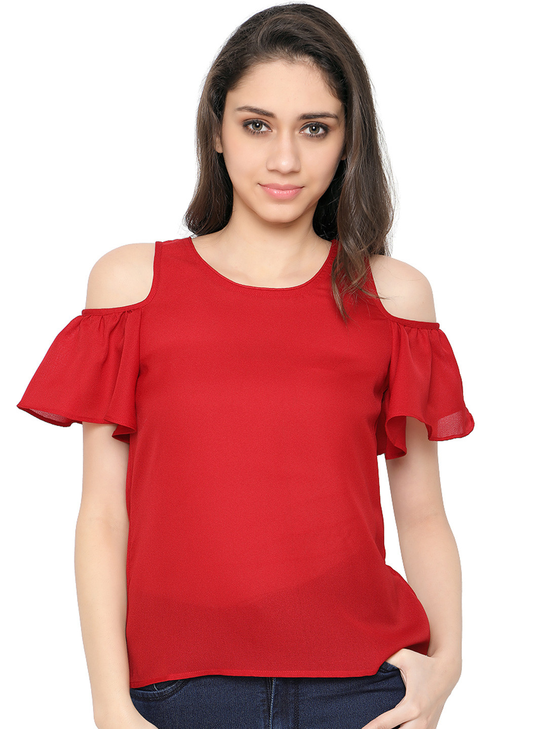 Buy 20Dresses Women Red Cold Shoulder Top - Tops for Women 1919955 | Myntra