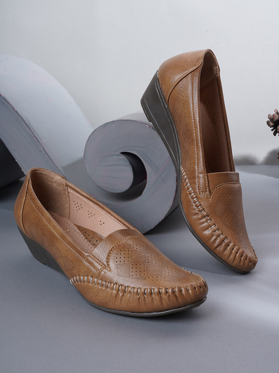 Buy EVERLY Women Beige Wedge Loafers - Heels for Women 19206174 | Myntra