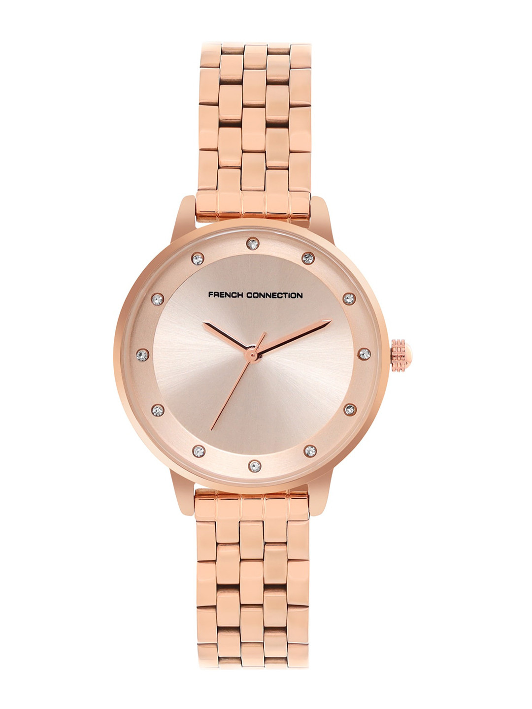 Buy French Connection Women Rose Gold Dial & Stainless Steel Bracelet ...