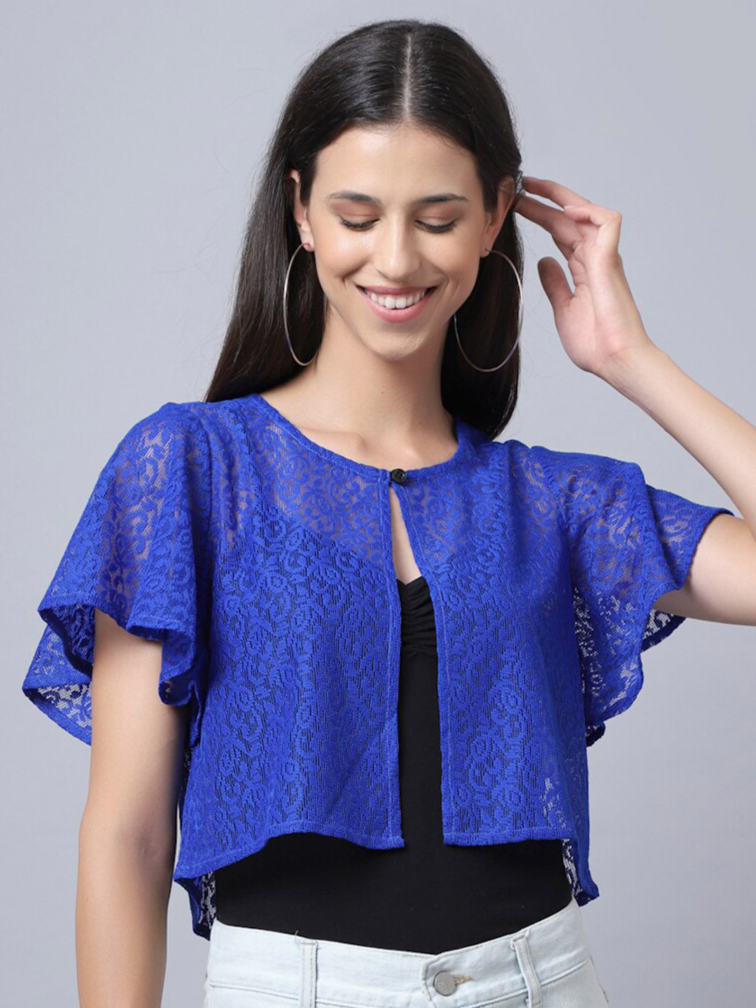 Buy Rute Women Blue Bohemian Shrug - Shrug for Women 19216398 | Myntra