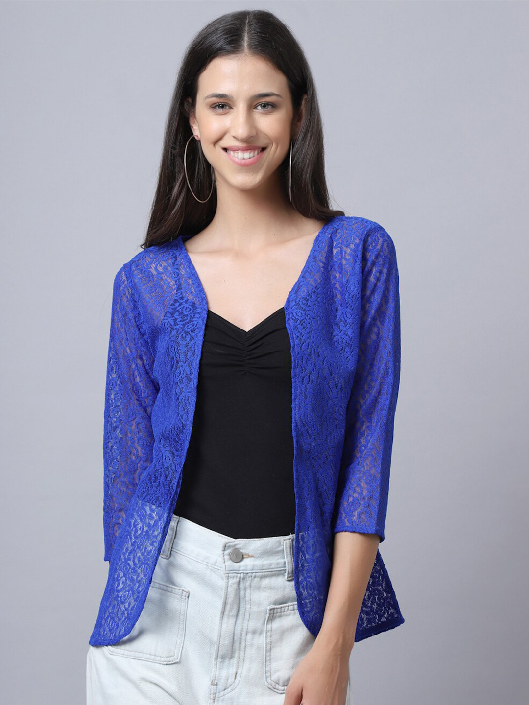 Buy Rute Women Blue Bohemian Shrug - Shrug for Women 19216400 | Myntra