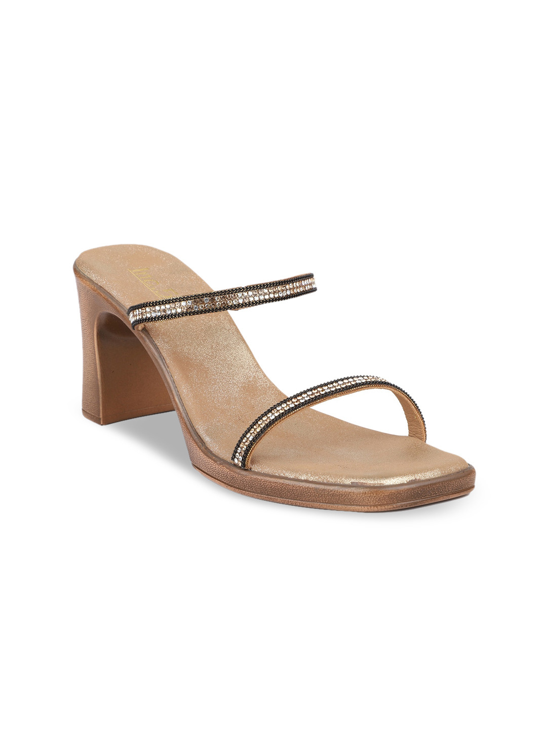 Buy Inc 5 Gold Toned Embellished Party High Top Block Sandals - Heels ...