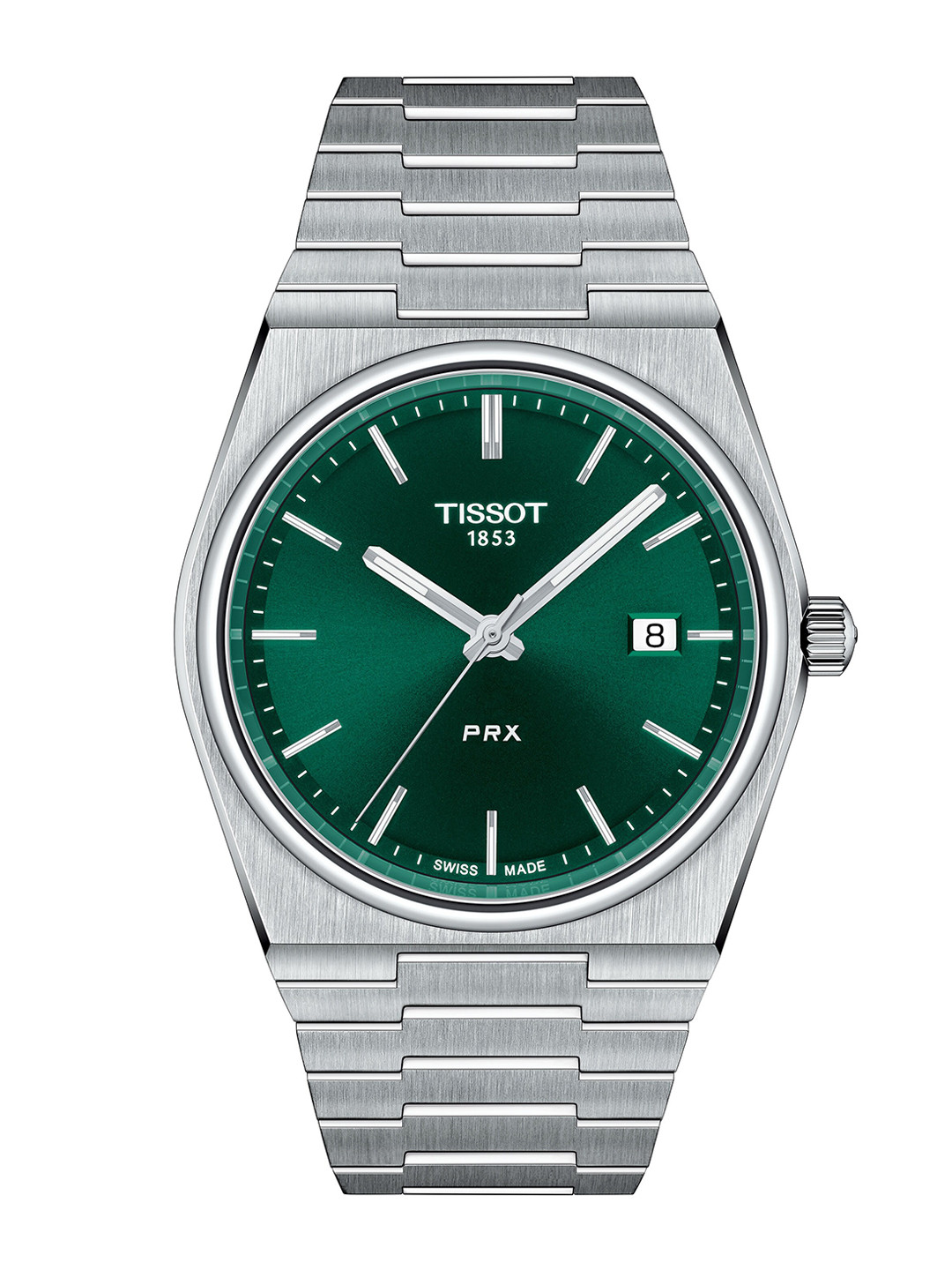 Buy TISSOT Men Green Dial & Silver Toned Stainless Steel Bracelet Style ...