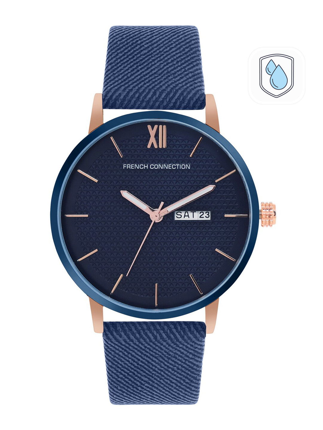 Buy French Connection Men Silver Toned Dial & Brown Leather Straps ...