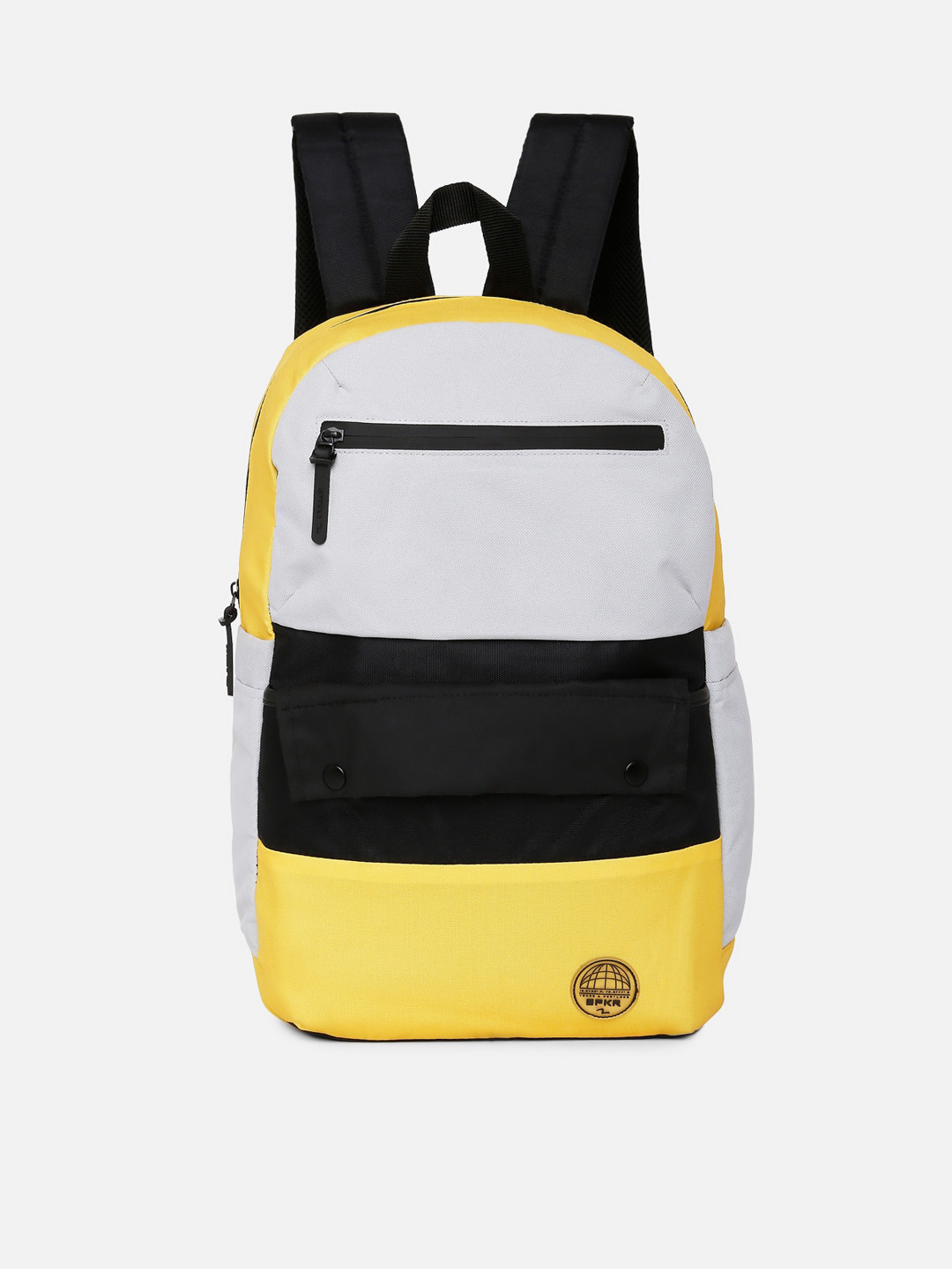 Buy SPYKAR Men Yellow & Black Colourblocked Backpack - Backpacks for ...