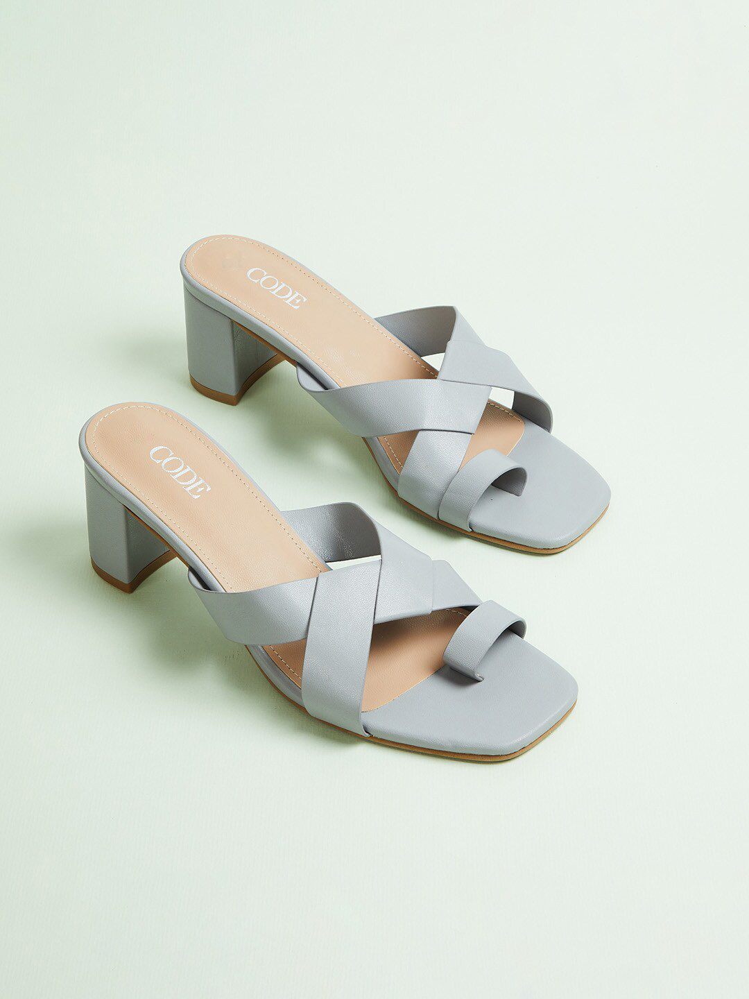 Buy CODE By Lifestyle Grey Block Sandals - Heels for Women 19218442 ...