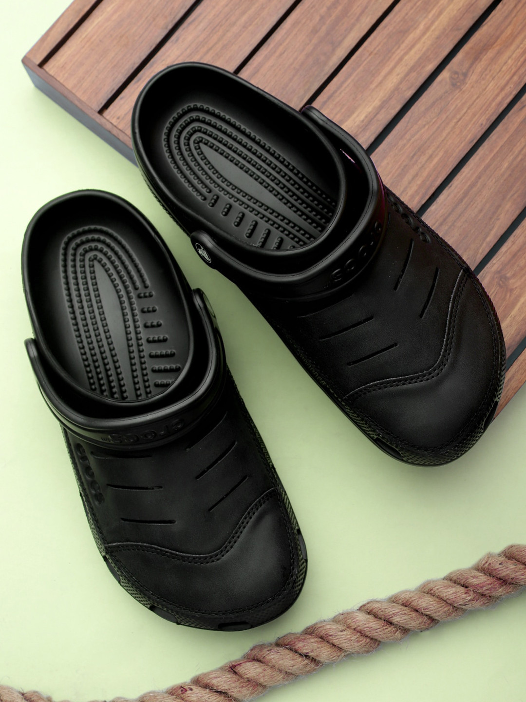 Buy Crocs Men Black Croslite Clogs - Flip Flops for Men 19219392 | Myntra