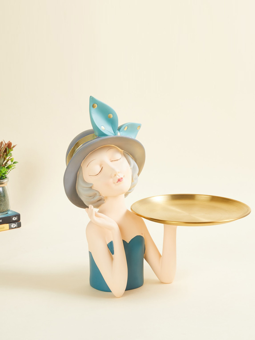 Buy Souvenir Polyresin Lady Figurine With Plate - Showpieces for Unisex ...