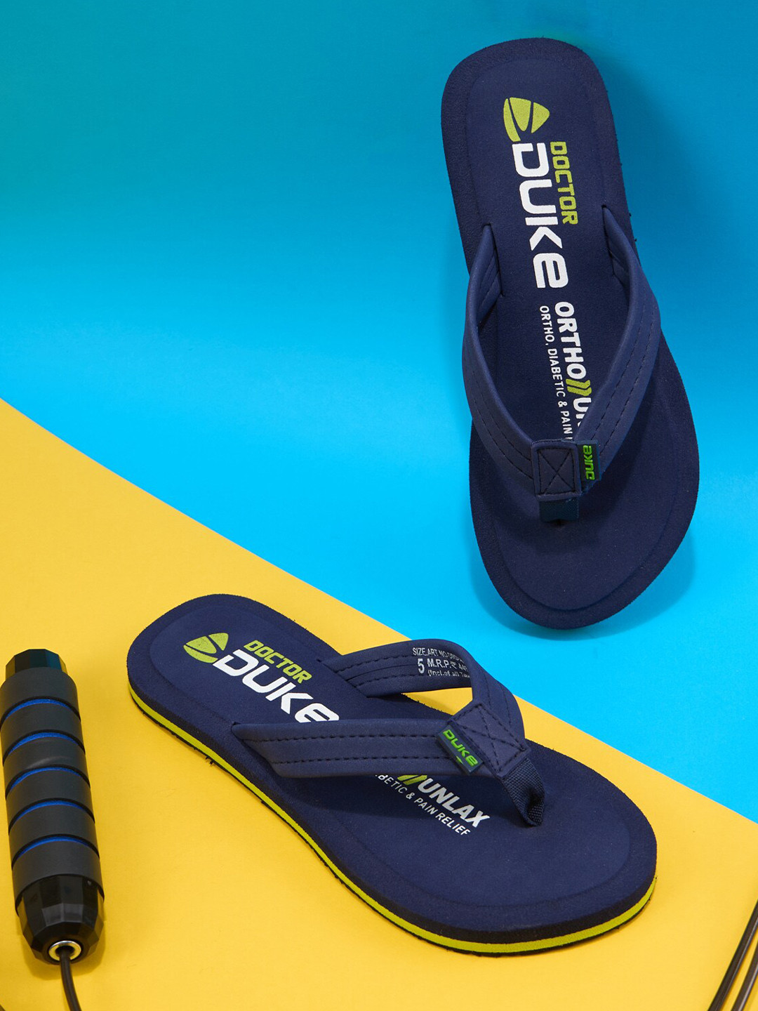 Buy Duke Women Navy Blue & White Printed Thong Flip Flops - Flip Flops ...