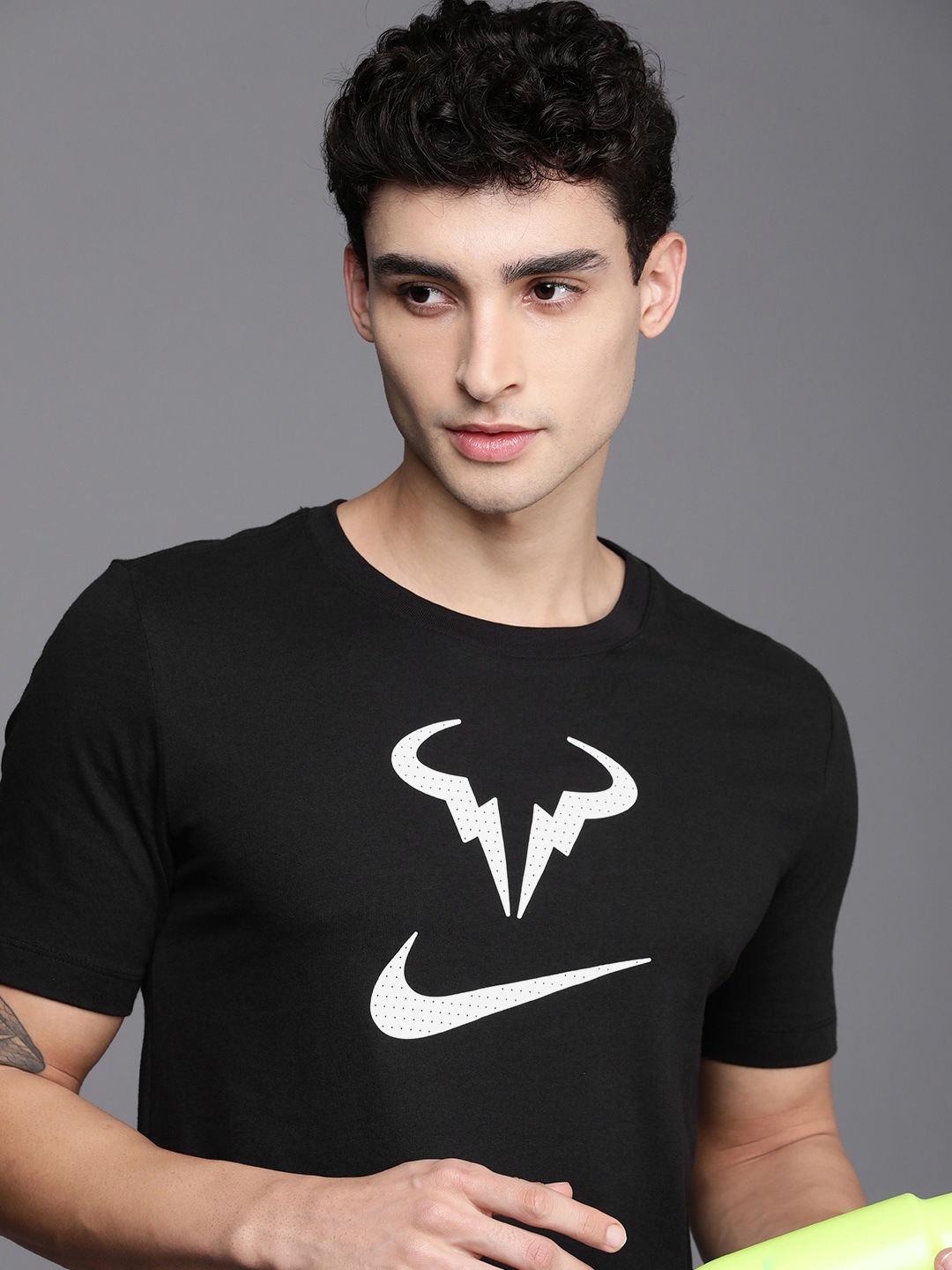 Buy Nike Men Black And White Brand Logo Printed Dri Fit Tennis T Shirt Tshirts For Men 19222796