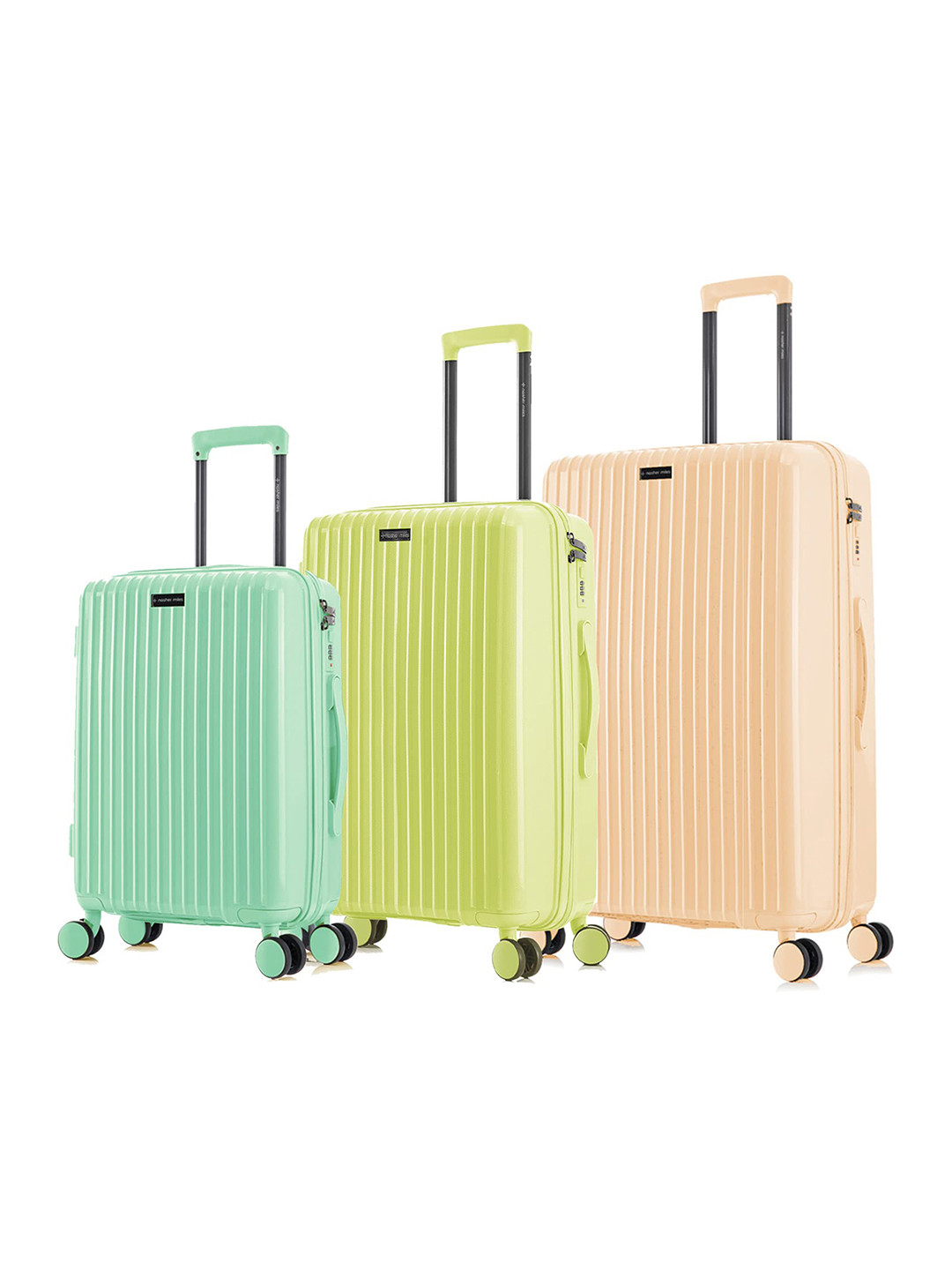 Buy Nasher Miles Set Of 3 Auroville Textured Trolley Bags - Trolley Bag ...