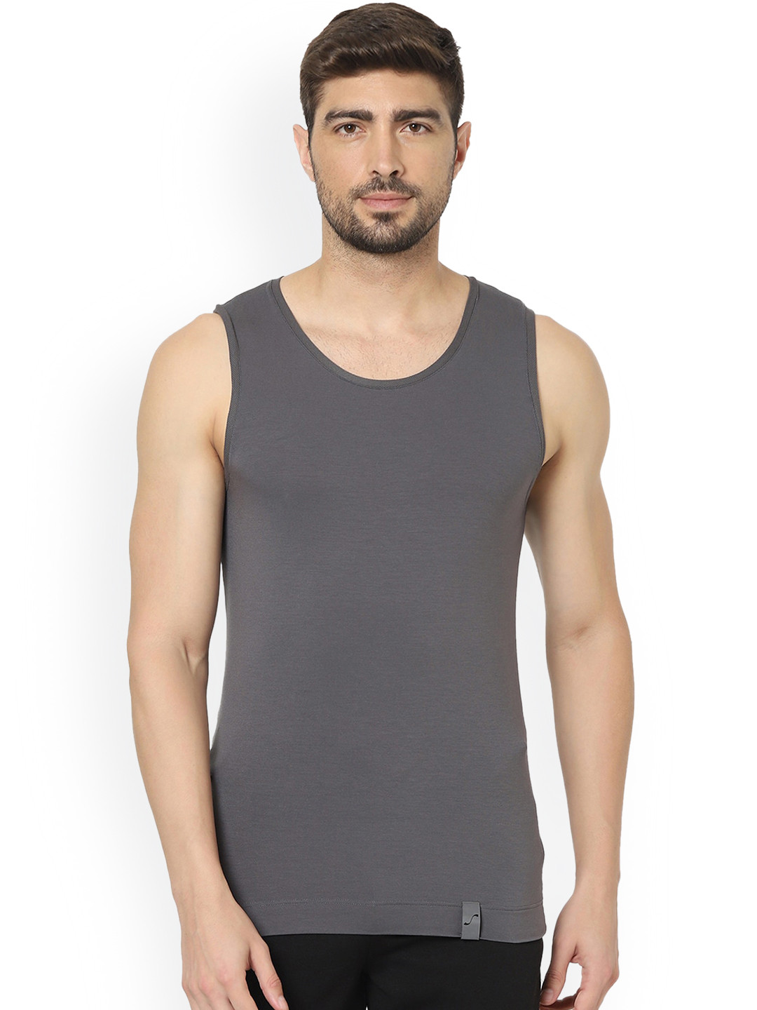 Buy Sloggi Men Grey Solid Innerwear Vest - Innerwear Vests for Men ...