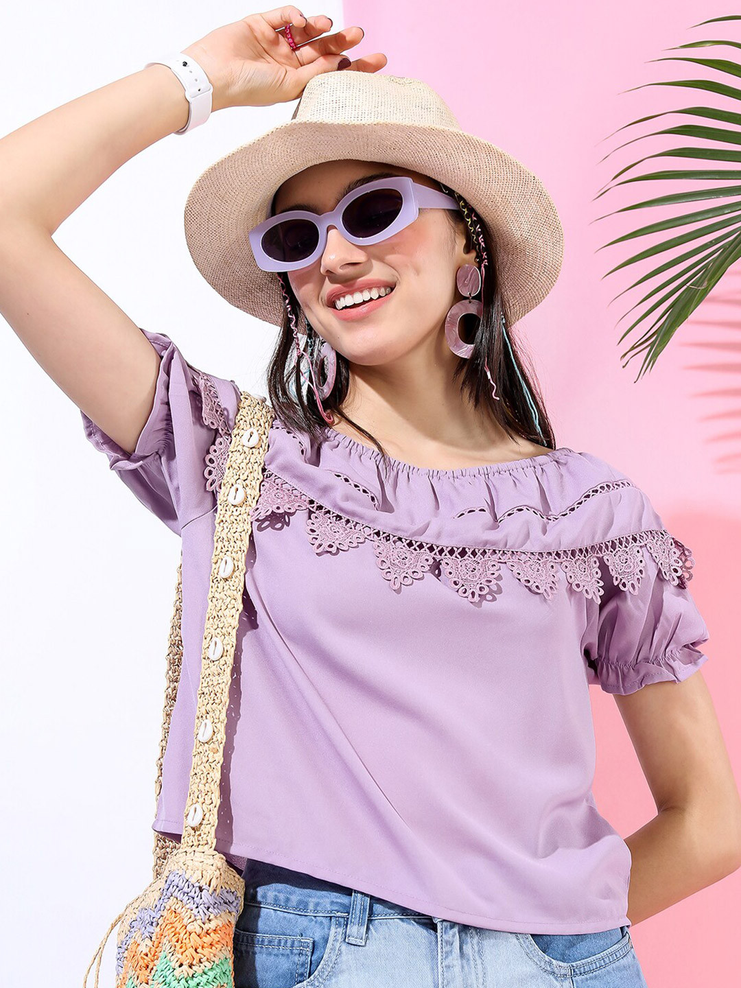 Buy Tokyo Talkies Purple Off Shoulder Top - Tops for Women 19227998 ...