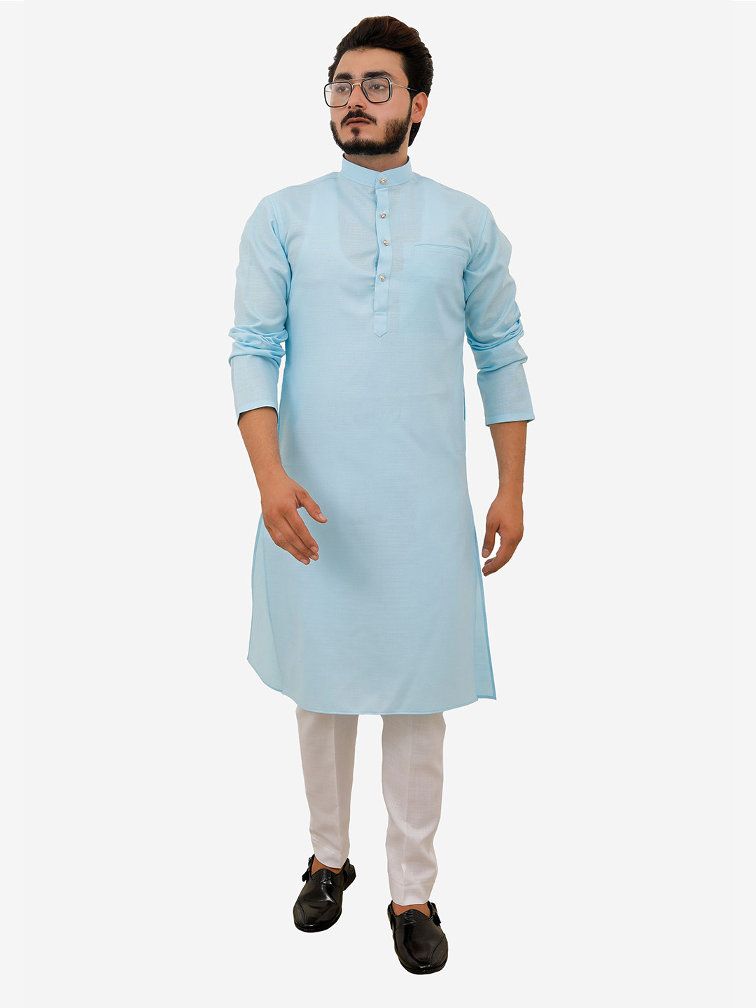 Buy Tibra Collection Men Pure Cotton Kurta With Churidar - Kurta Sets ...