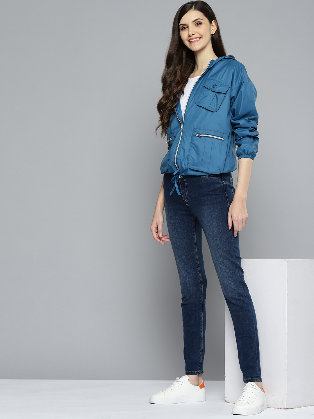 Buy Mast & Harbour Women Teal Tailored Jacket - Jackets for Women ...