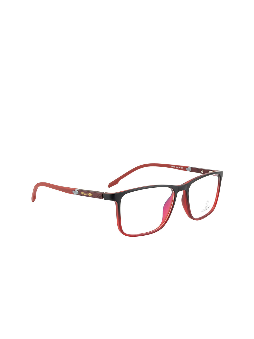 Buy Gold Berg Unisex Maroon & Black Full Rim Square Frames Eyeglasses ...