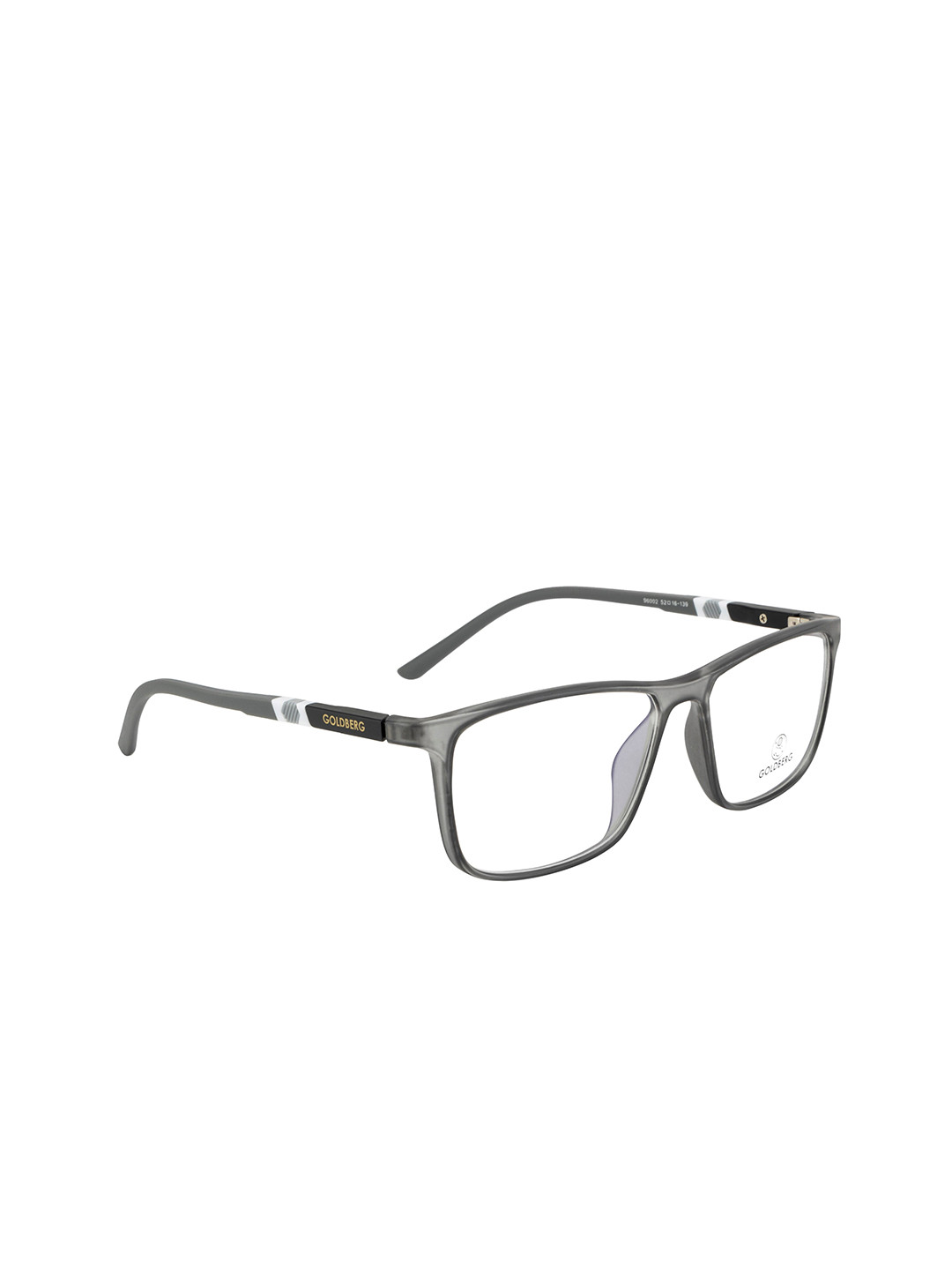 Buy Gold Berg Unisex Grey & Black Full Rim Square Frames Eyeglasses ...