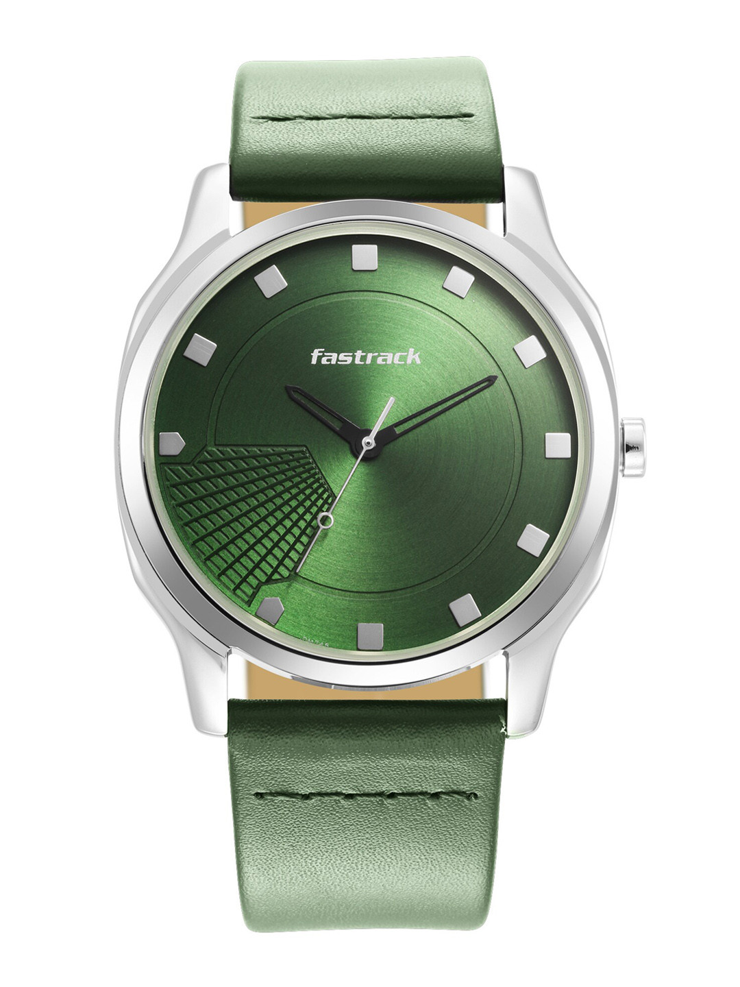 Buy Fastrack Men Green Brass Dial & Green Leather Straps Analogue Watch ...