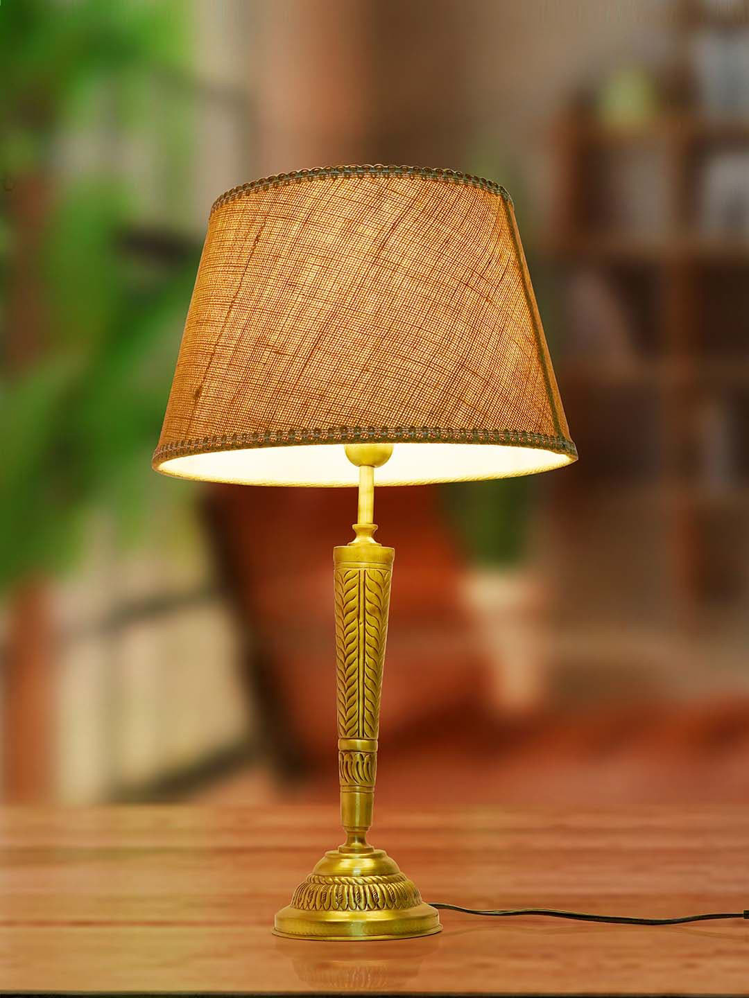 Buy Fos Lighting Gold Coloured Textured Table Lamps - Table Lamps for ...