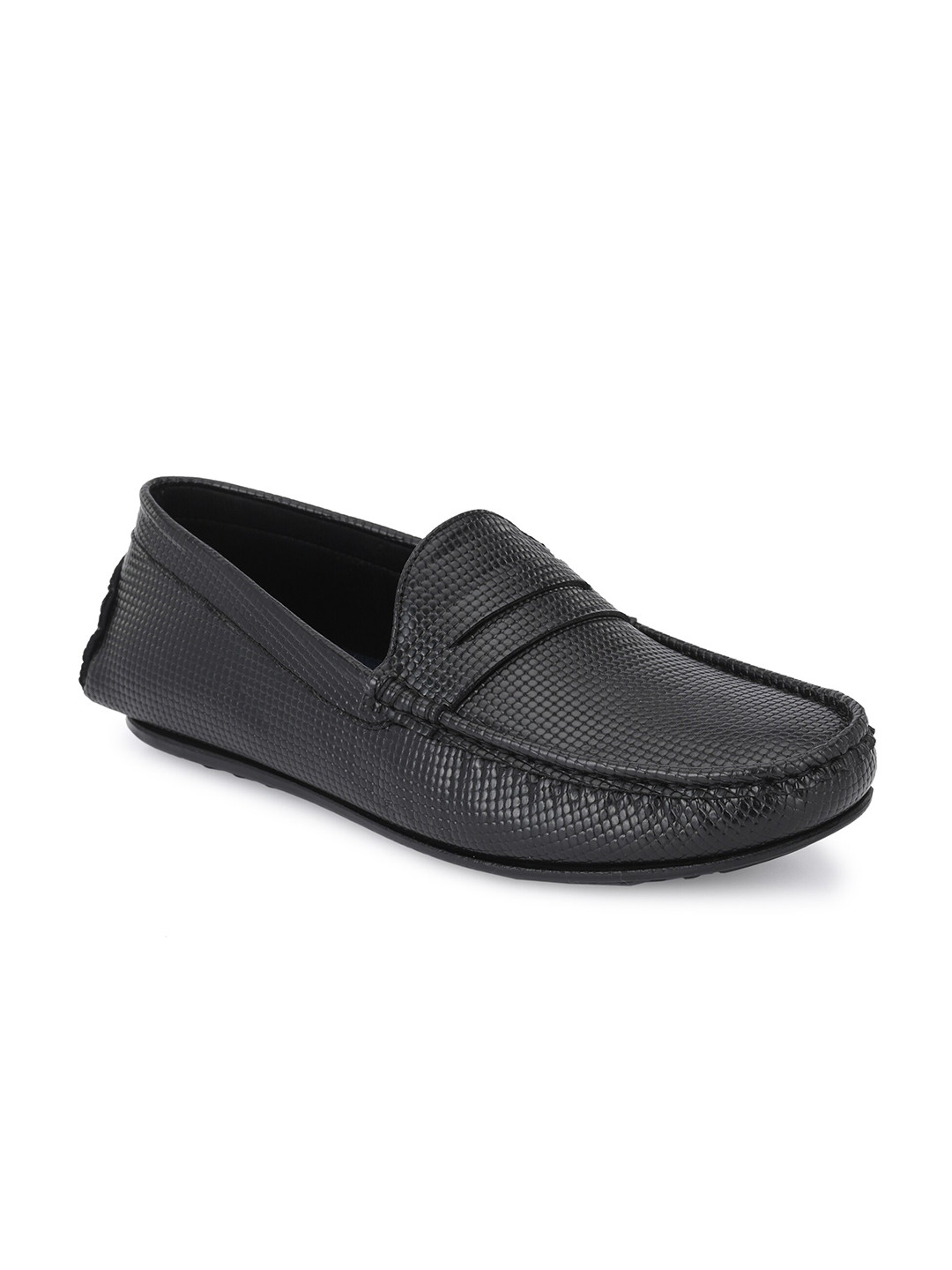 Buy Delize Men Black Textured Loafers - Casual Shoes for Men 19235766 ...