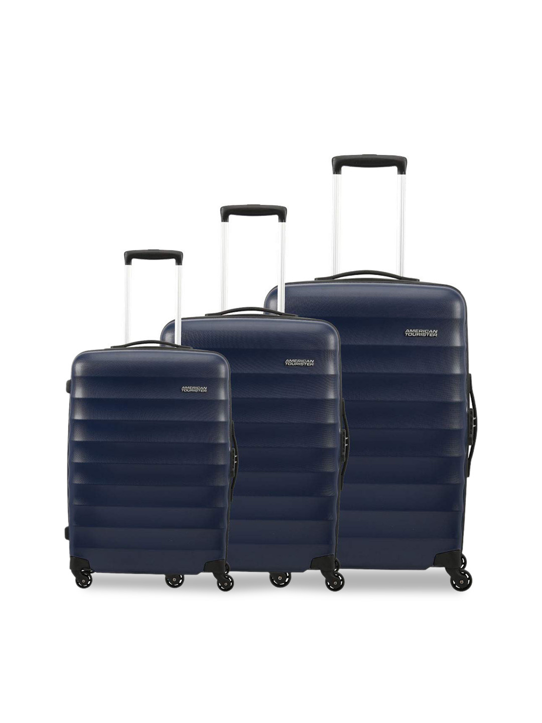 Buy AMERICAN TOURISTER Set Of 3 BARCELONA SP Solid Hard Sided Large ...