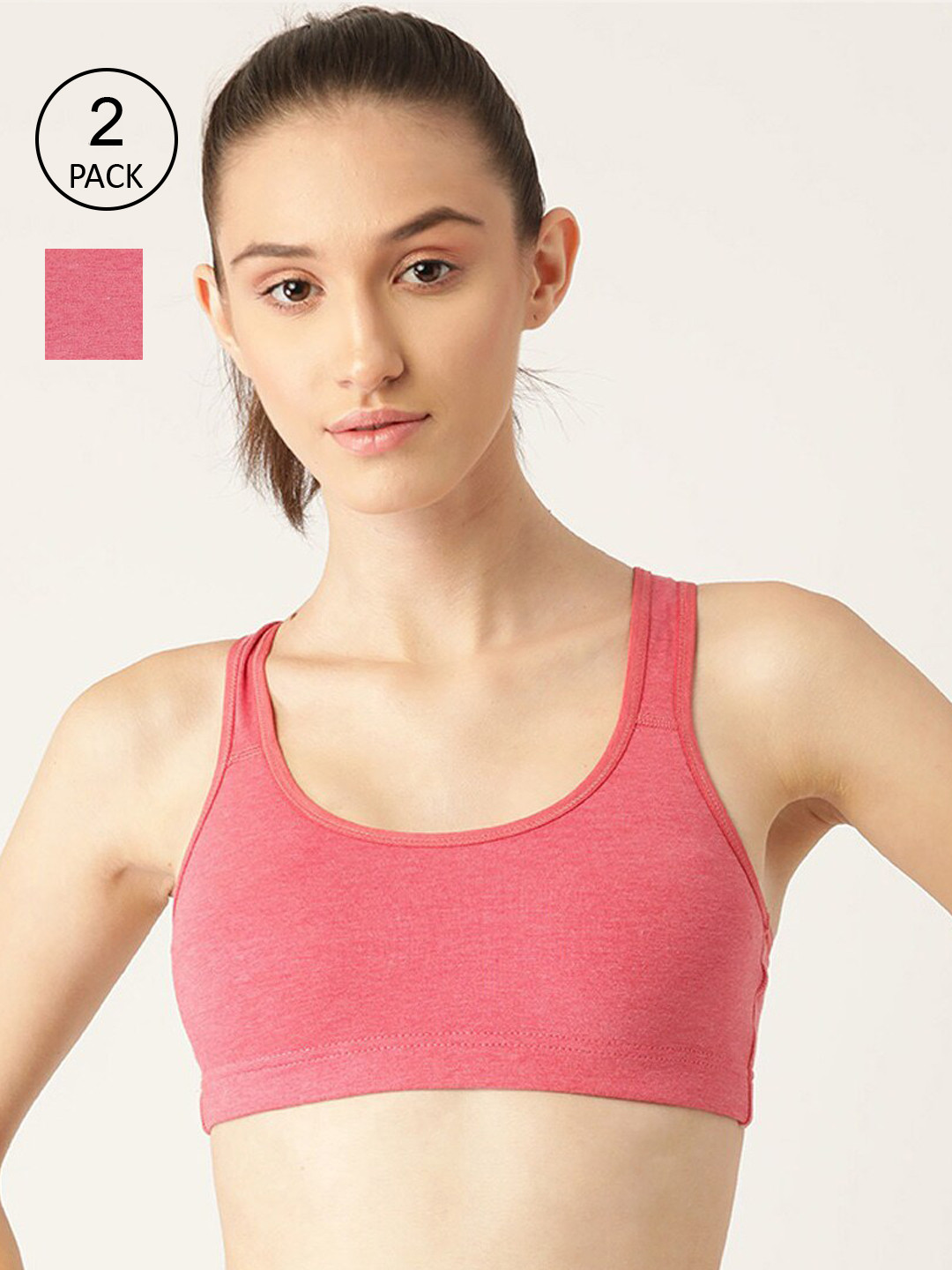 Buy Lady Lyka Women Peach Solid Sports Bra - Bra for Women 19237294 ...